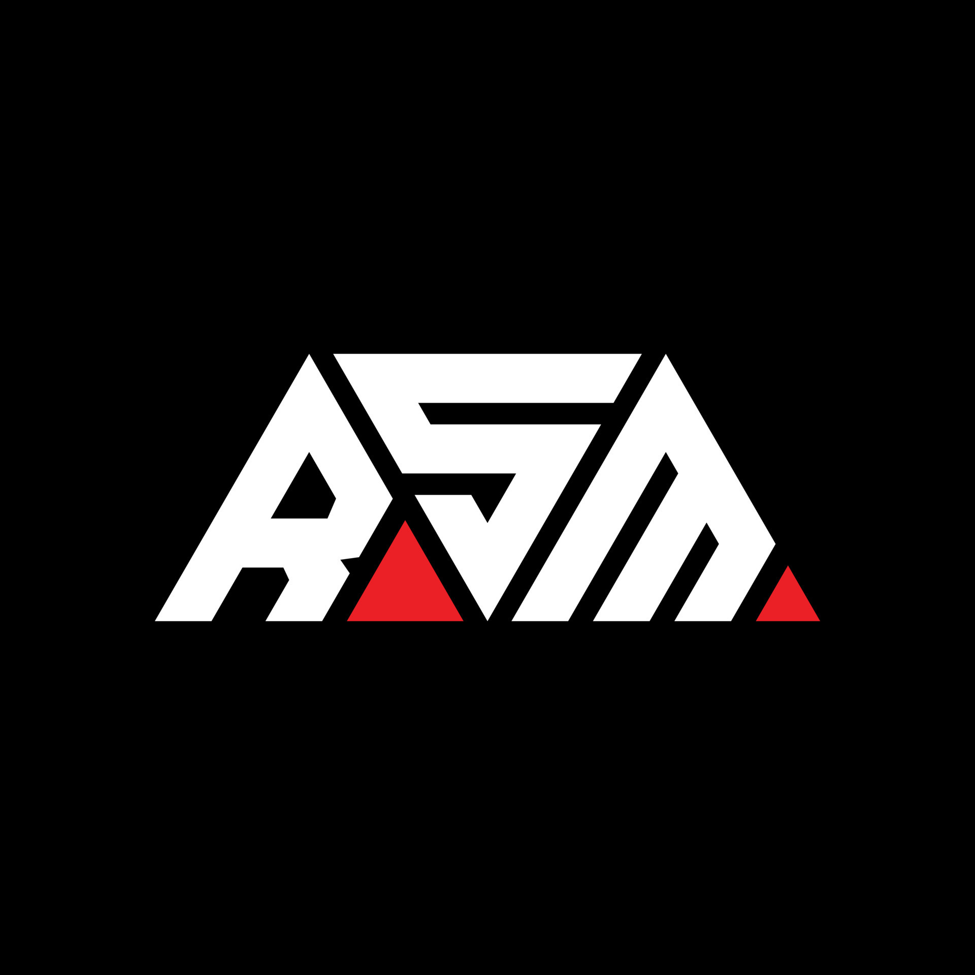 diseño de logotipo de letra triangular rsm con forma de triángulo. monograma de diseño de ...