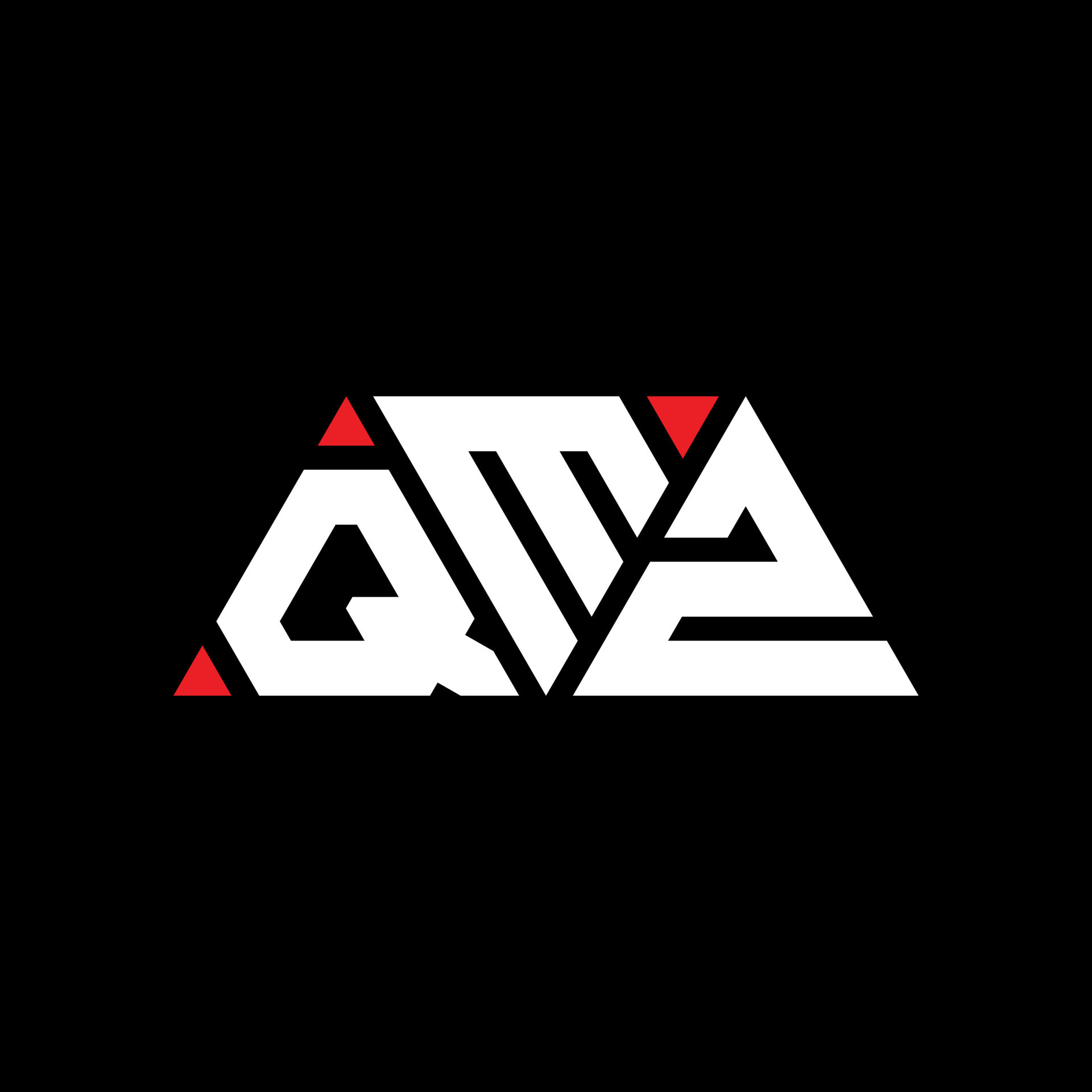 QMZ triangle letter logo design with triangle shape. QMZ triangle logo design monogram. QMZ ...