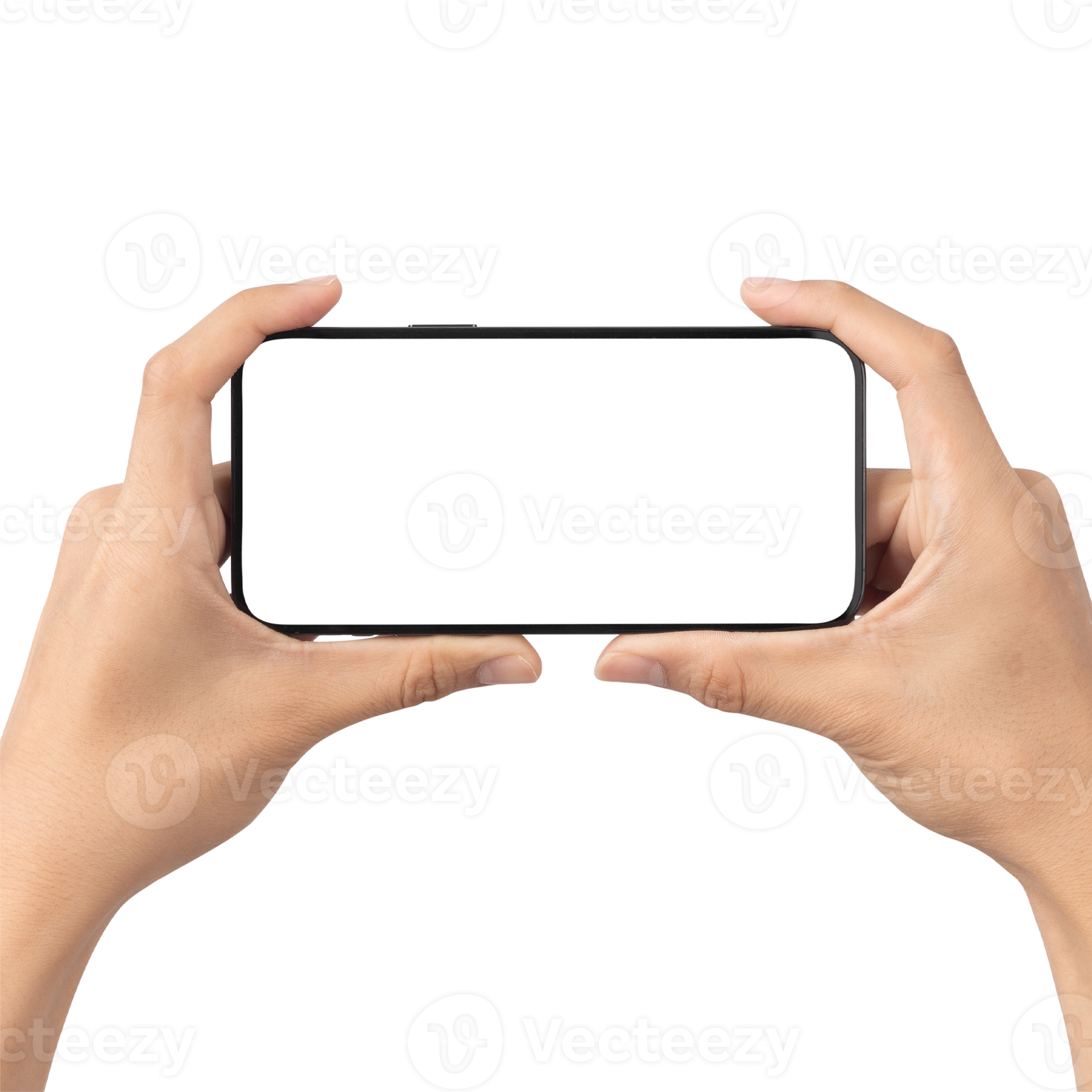 Hand Holding And Using Phone Mockup Cutout Png File 9351812 Png