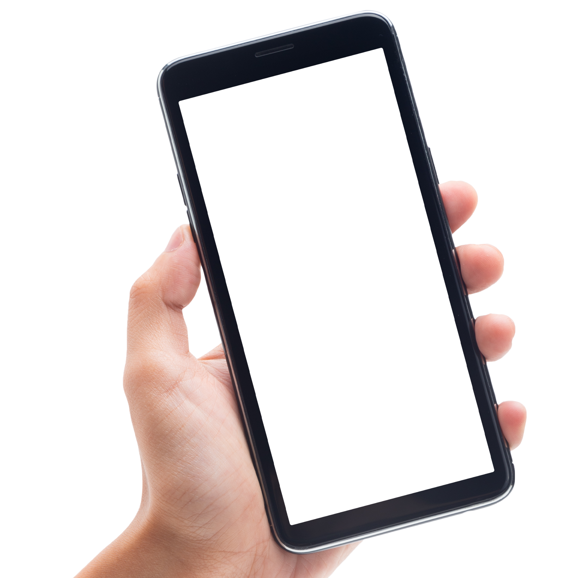Hand Holding And Using Phone Mockup Cutout Png File 9351813 Png