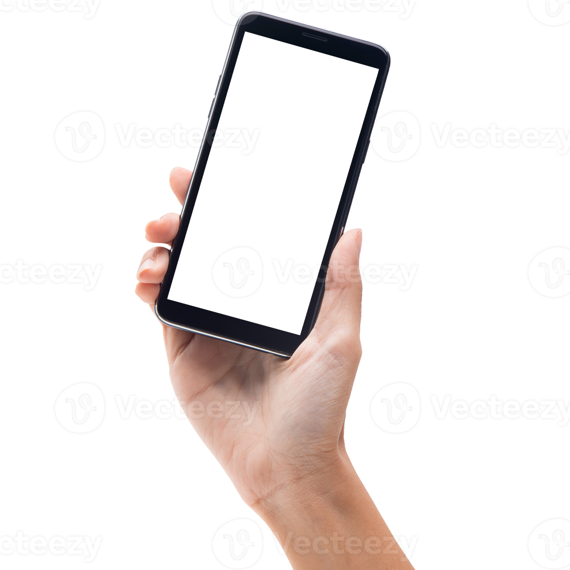 Hand Holding And Using Phone Mockup Cutout Png File 9351817 Png