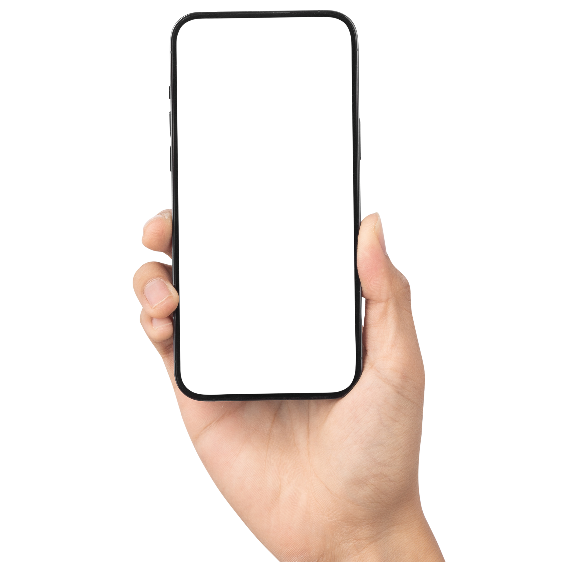 Hand Holding And Using Phone Mockup Cutout Png File 9351986 Png