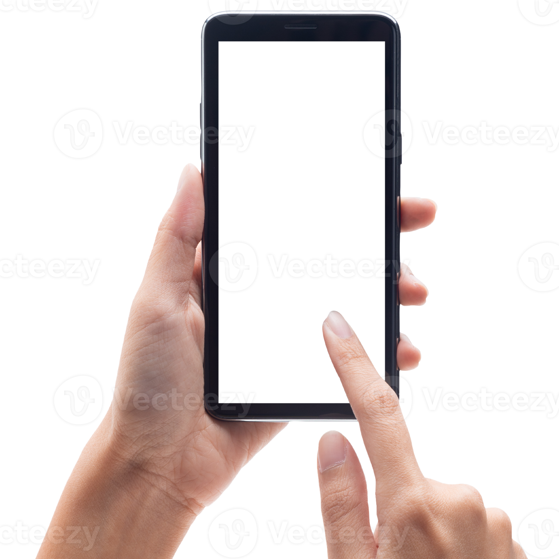 Hand Holding And Using Phone Mockup Cutout Png File 9351987 Png