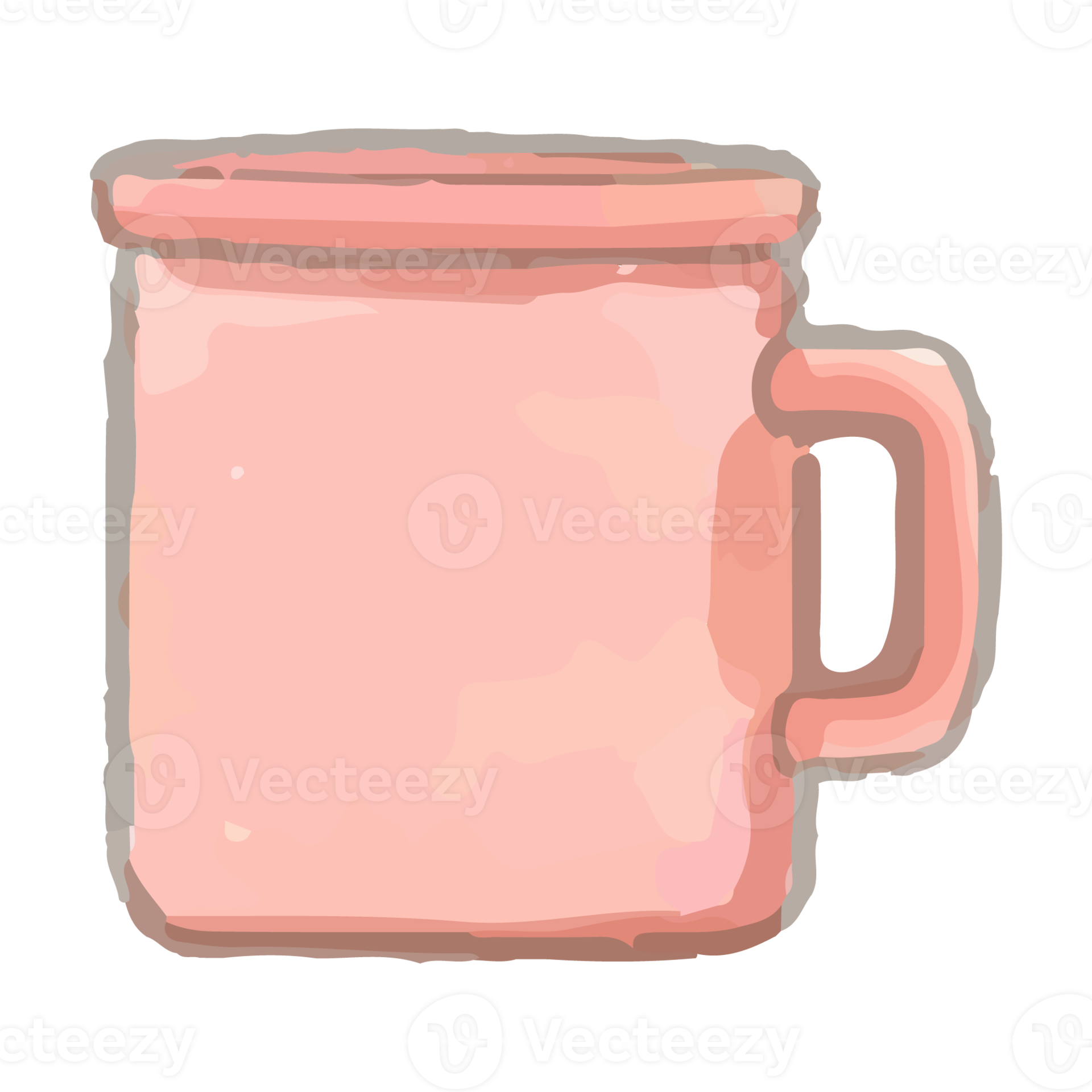 Watercolor cup, Hand painted pink coffee cup. 9352000 PNG
