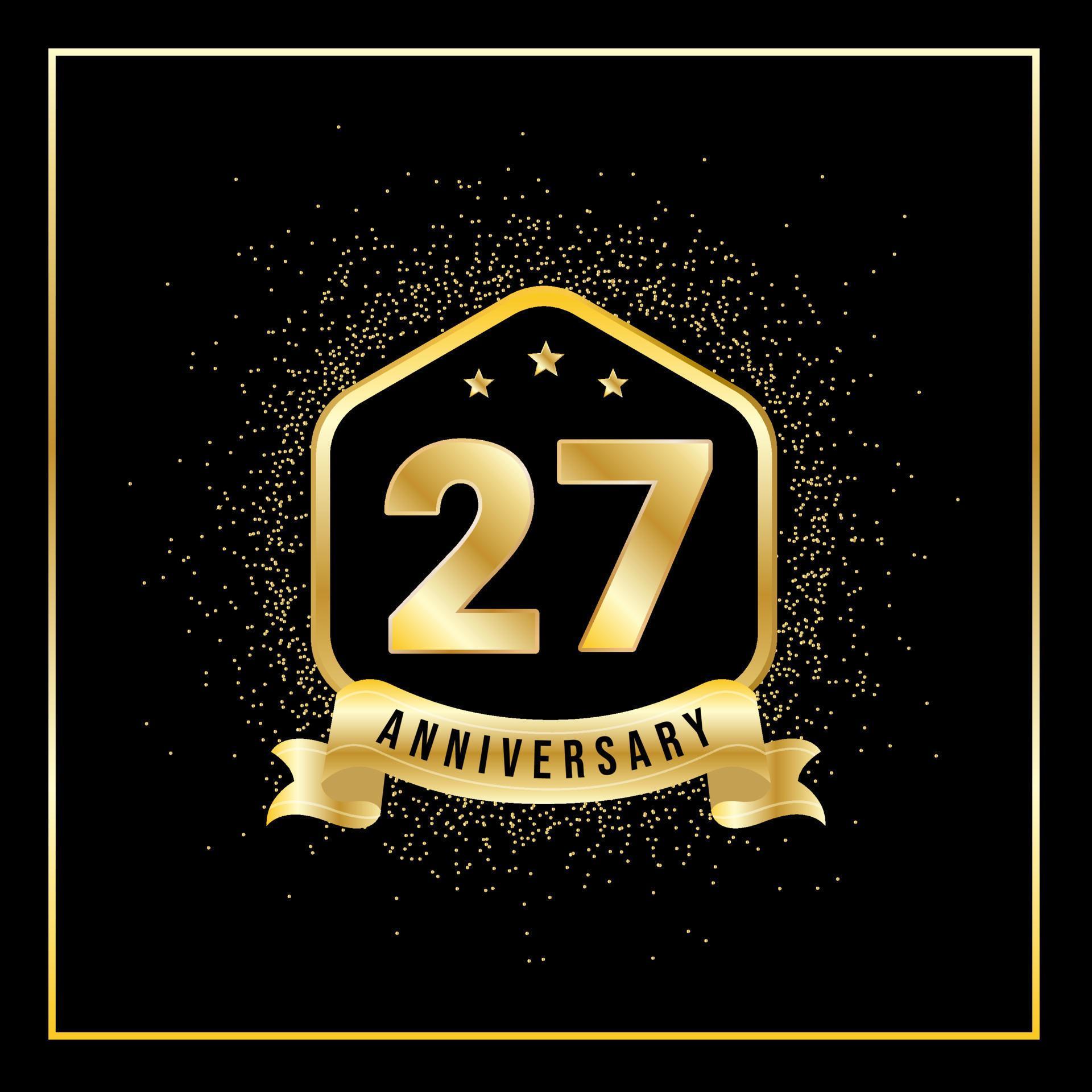 27 Years anniversary celebration 9353705 Vector Art at Vecteezy