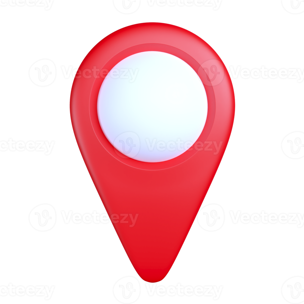 3D rendering map pointer front view for take location , 3D GPS concept ...