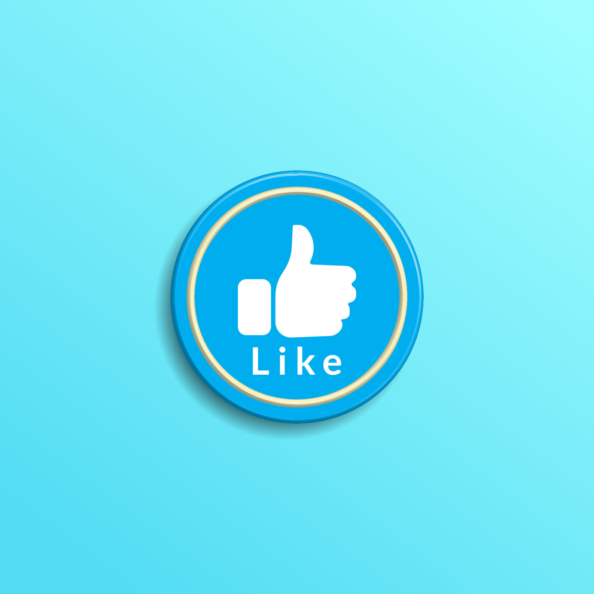 Minimal rounded social media like button on tosca blue gradation color ... Minimal rounded social media like button on tosca blue gradation color ...