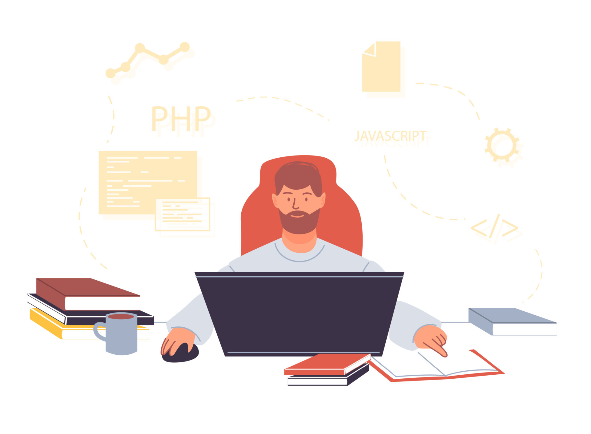 Online training courses for computer programmer 9360988 Vector Art at ...