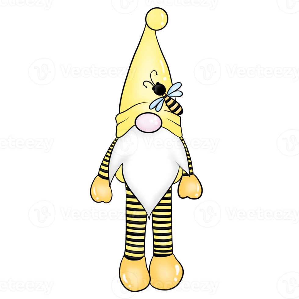 Honey Bee Gnome Design Illustration 9363323 Png