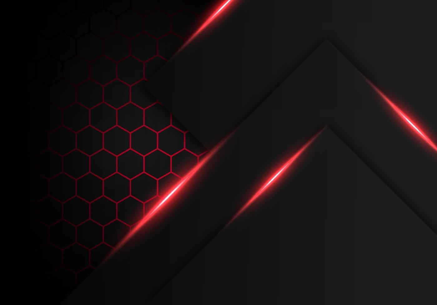 Abstract Dark Grey Metallic Overlap Red Light Hexagon Design Modern Luxury Futuristic Technology