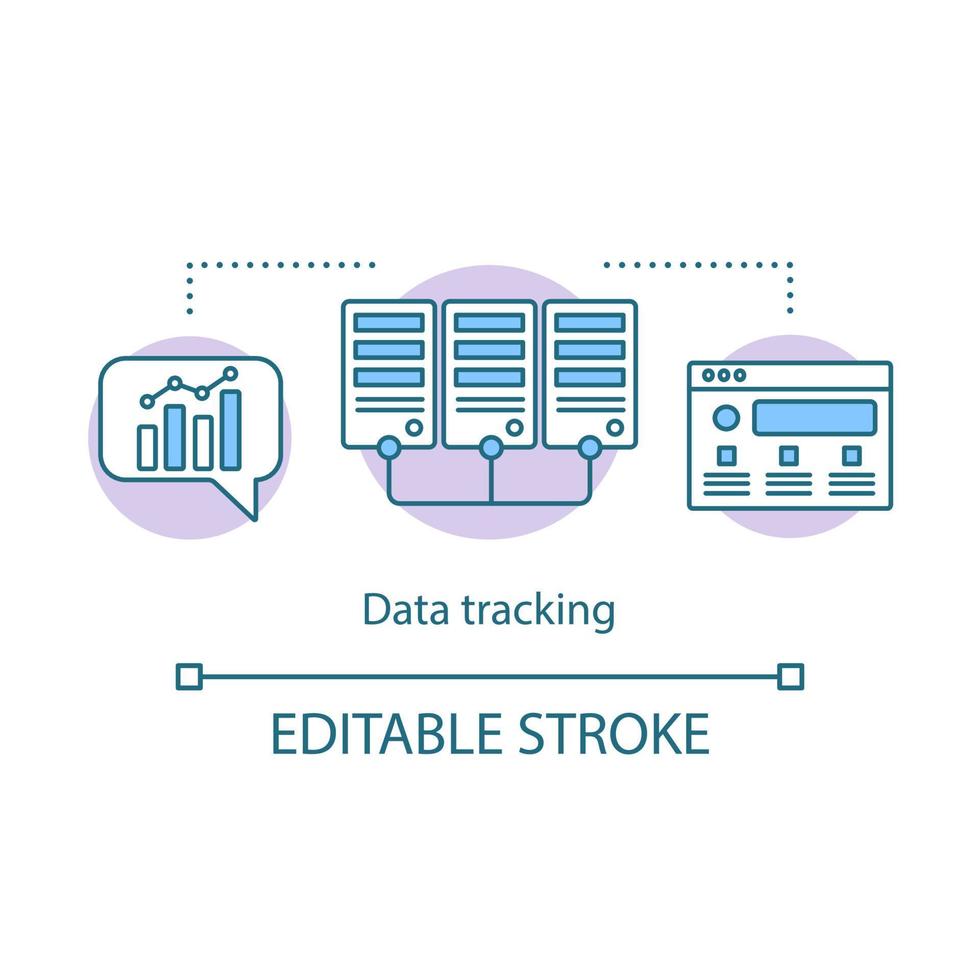 Data tracking concept icon. Accounting system, diagram. Data ...