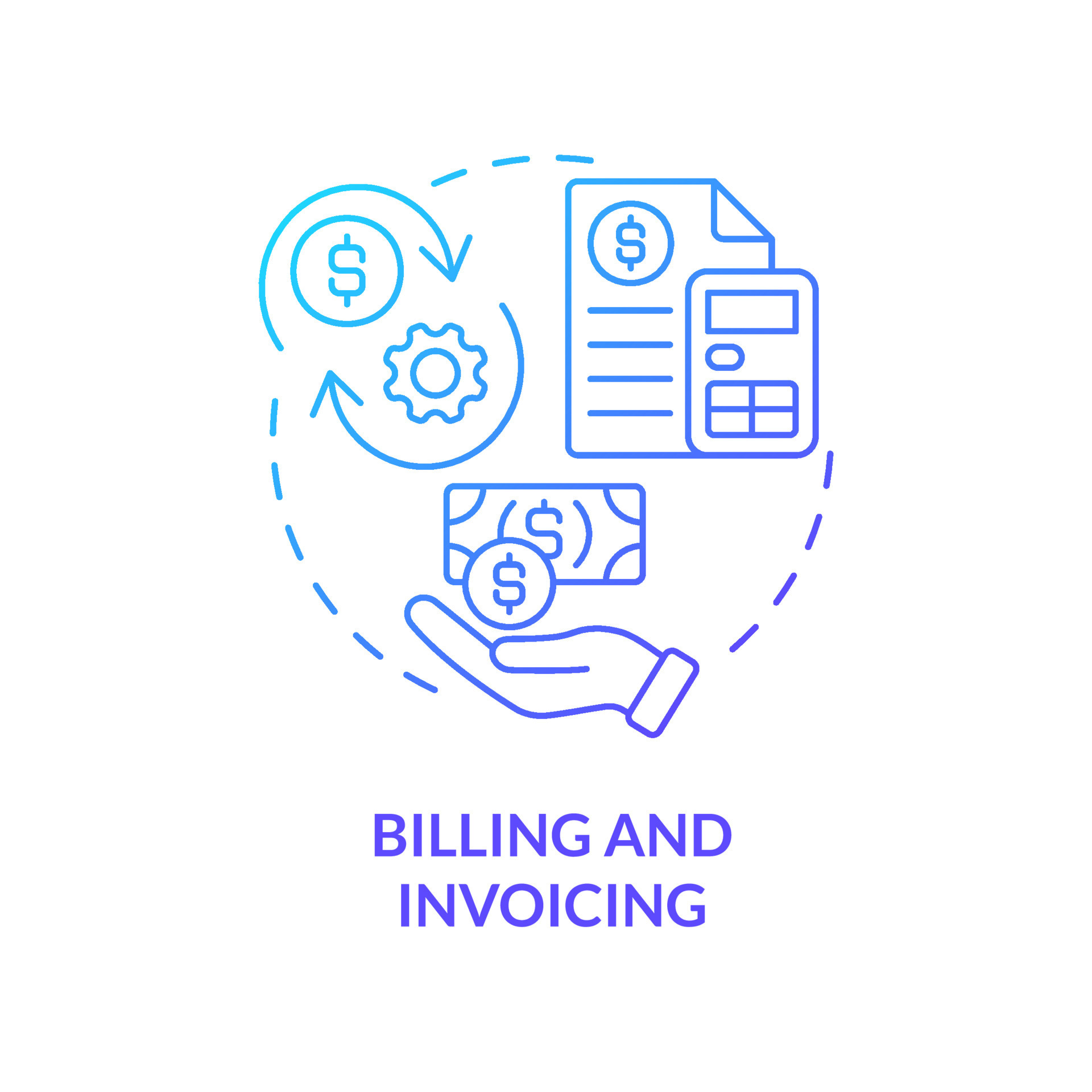 Billing And Invoicing Blue Gradient Concept Icon Payment System Tool