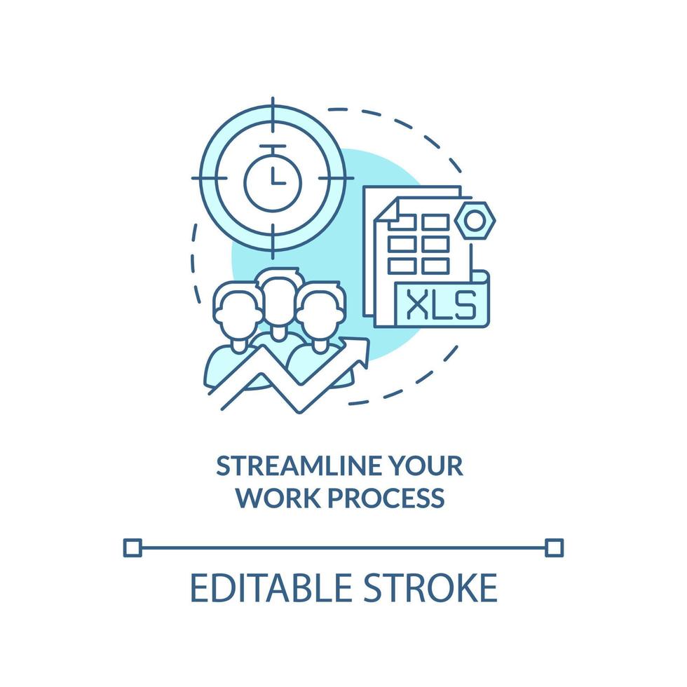 Streamline Your Work Process Turquoise Concept Icon Increasing