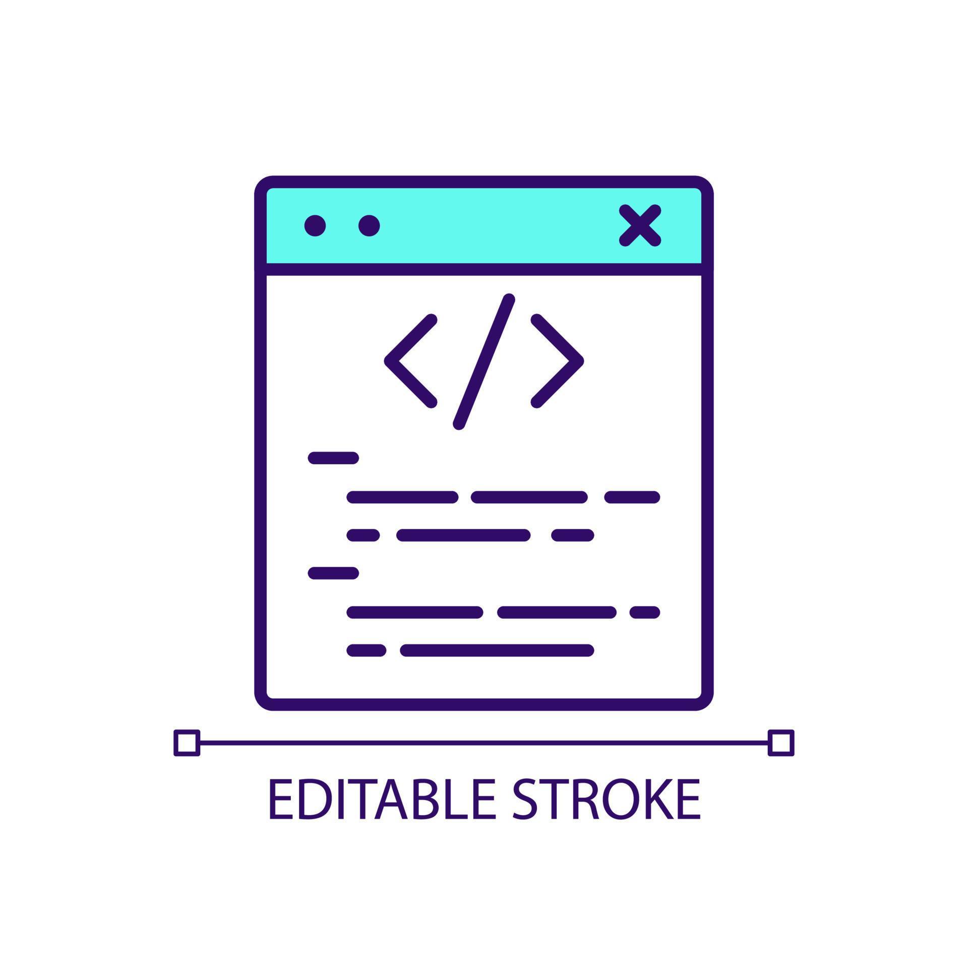 Platform for easy coding RGB color icon. Writing program code for ...