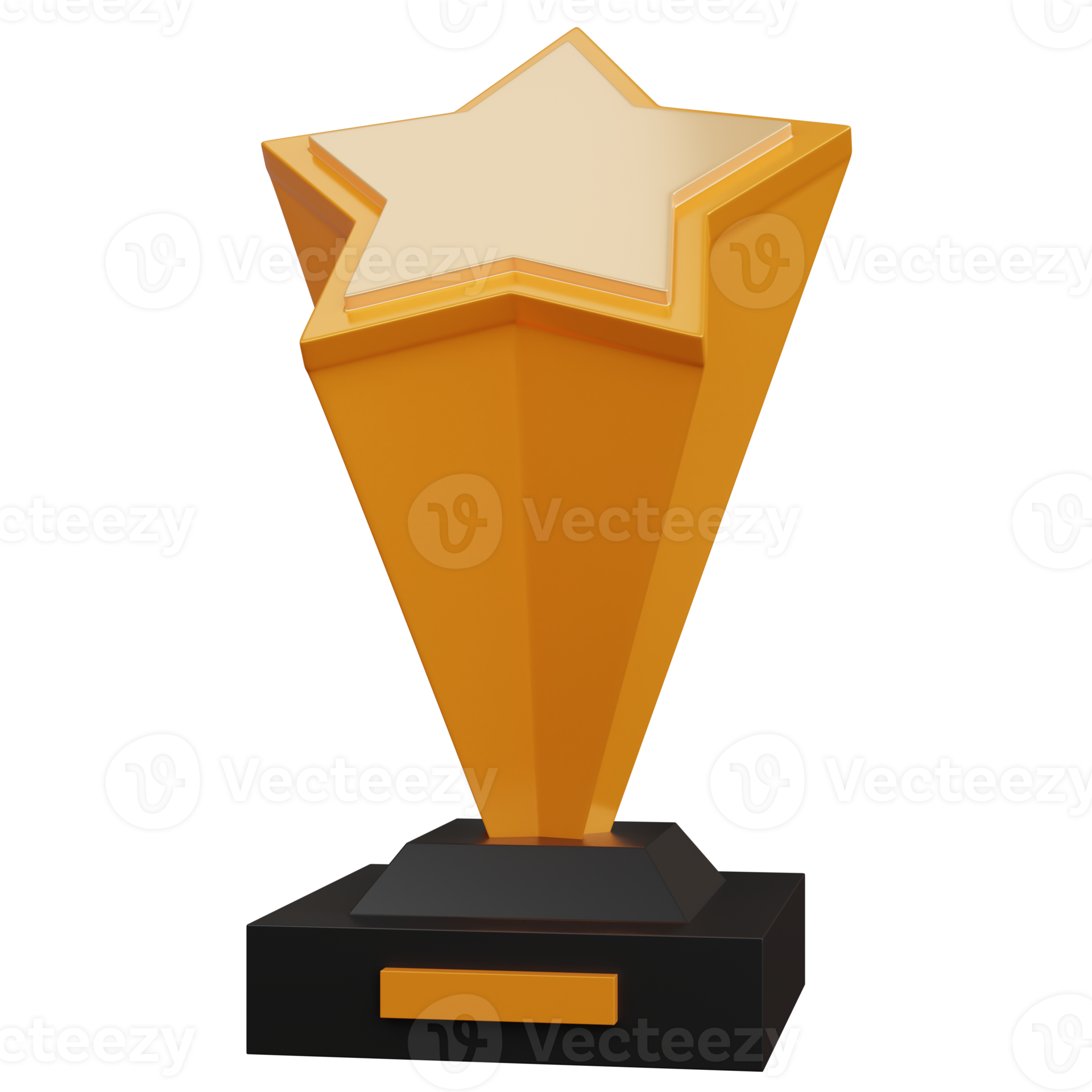 3d rendering gold star trophy isolated 9369045 PNG