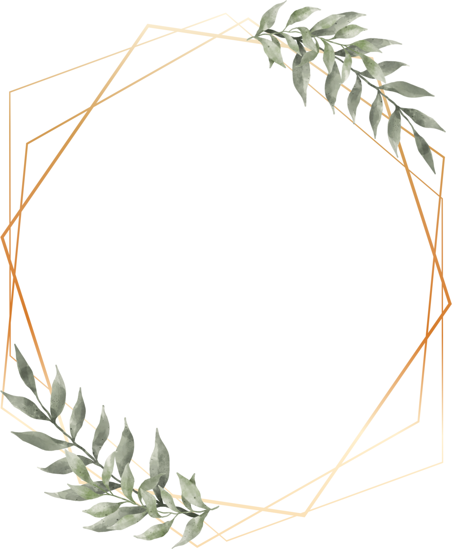 Green Leaf Watercolor Geometric Gold Frame 9369295 PNG Green Leaf Watercolor Geometric Gold Frame 9369295 PNG