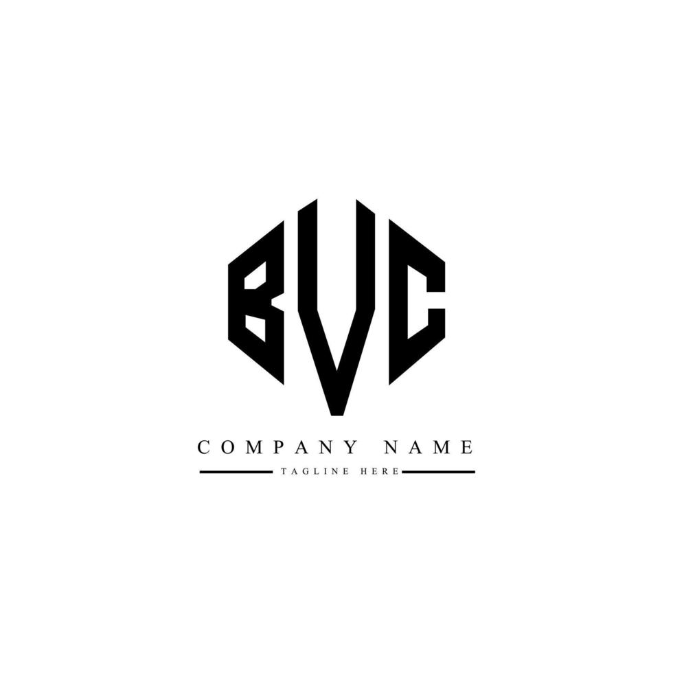 diseño de logotipo de letra bvc con forma de polígono. diseño de logotipo de forma de cubo y ...