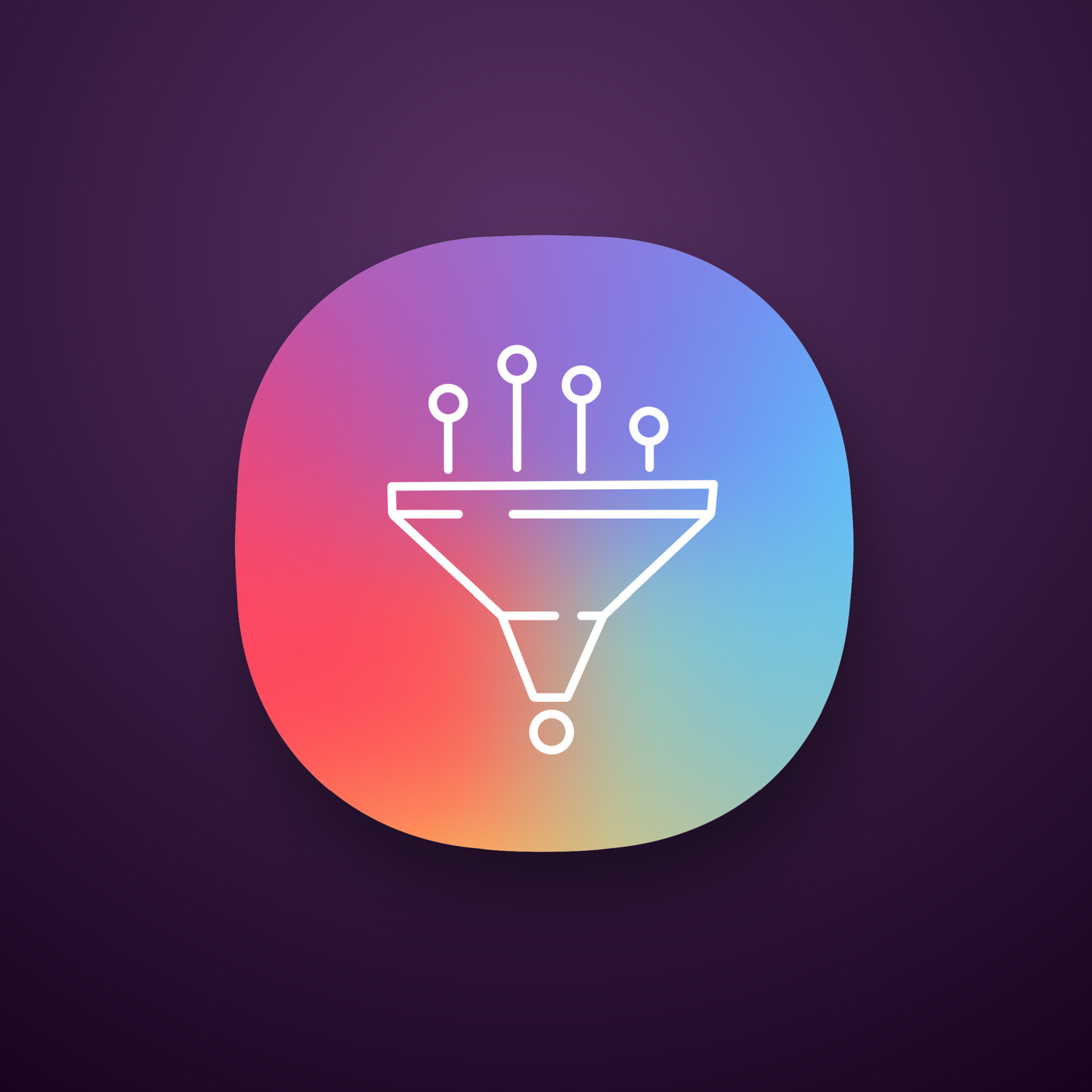 Data Filtering And Structuring System App Icon Machine Learning Process Ui Ux User Interface