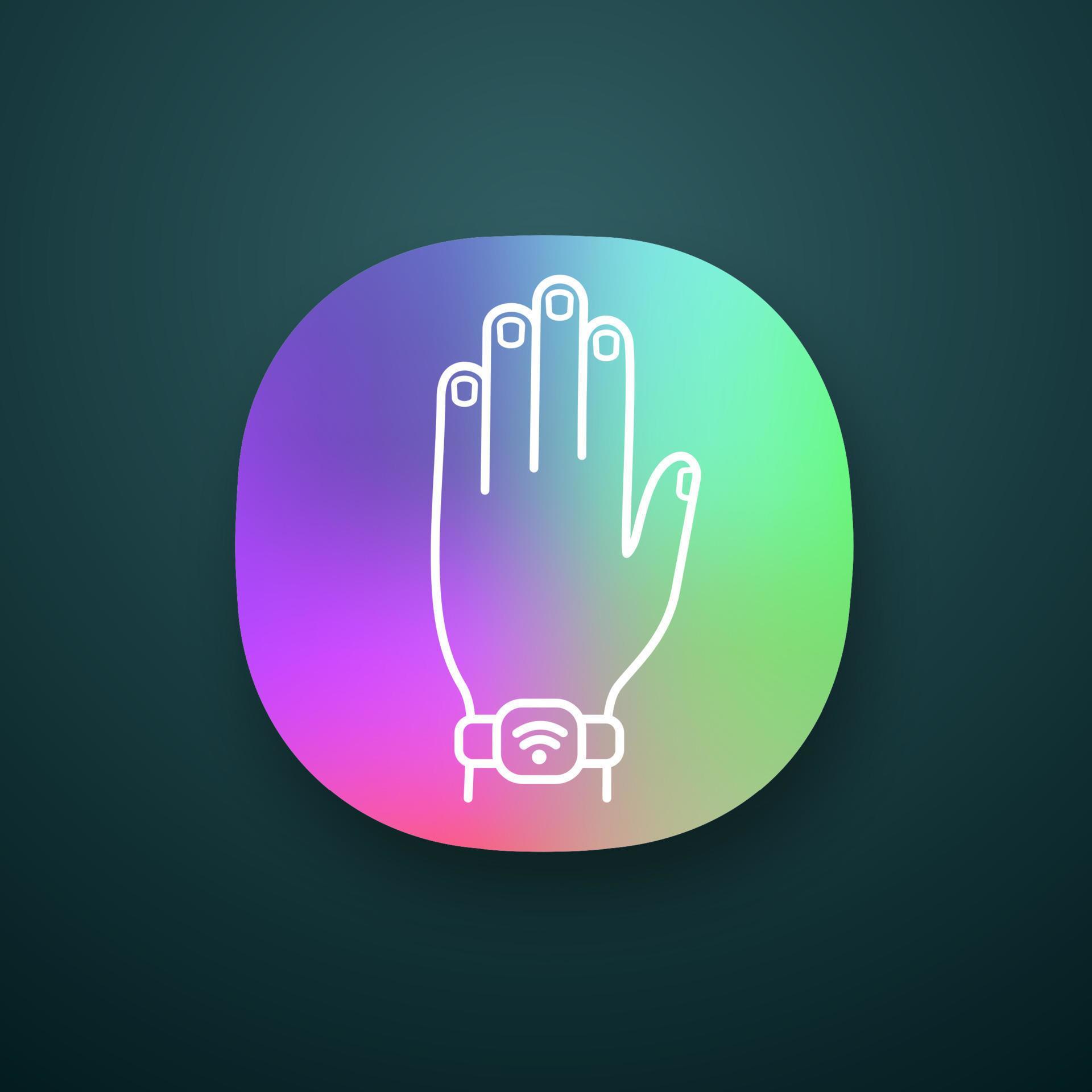 NFC bracelet app icon. Near field communication. RFID wristband. UI UX user interface. NFC ...