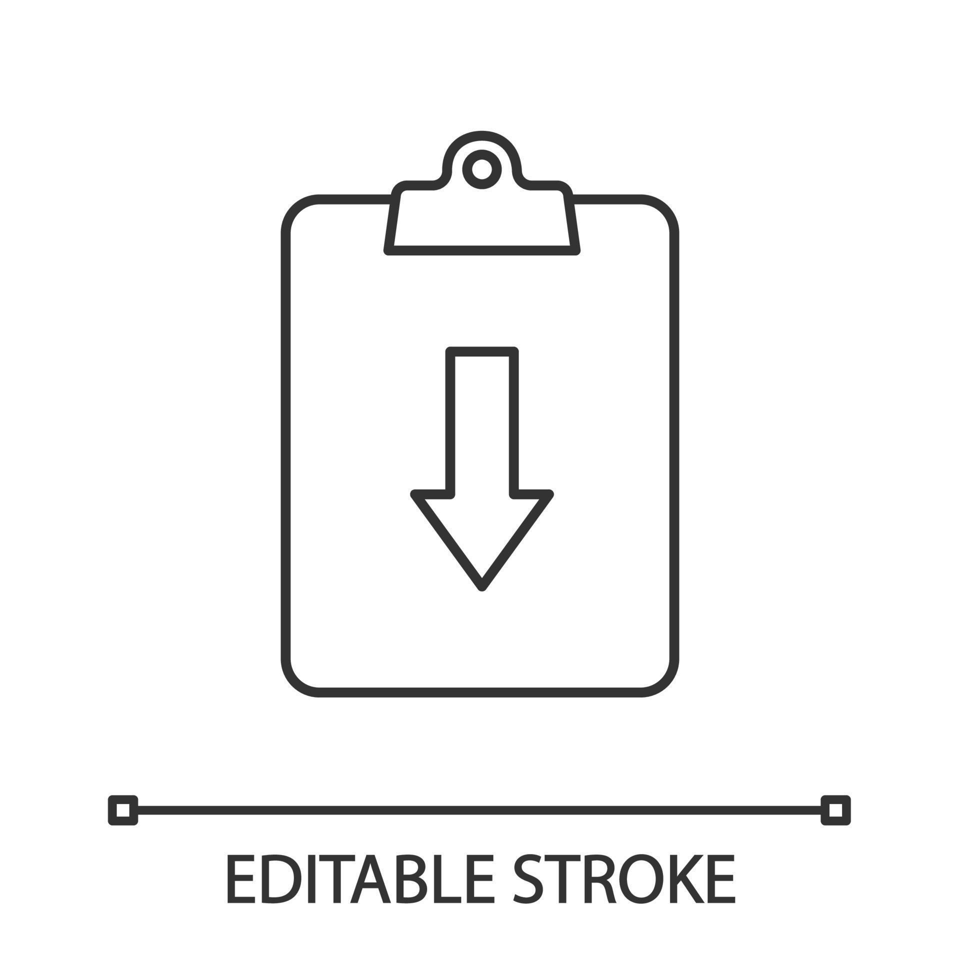Assignment returned linear icon. Thin line illustration. Clipboard with ...