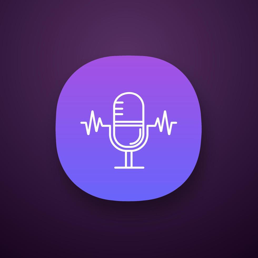 Speech Recognition App Icon Voice Command Control Microphone Sound Recording Ui Ux User