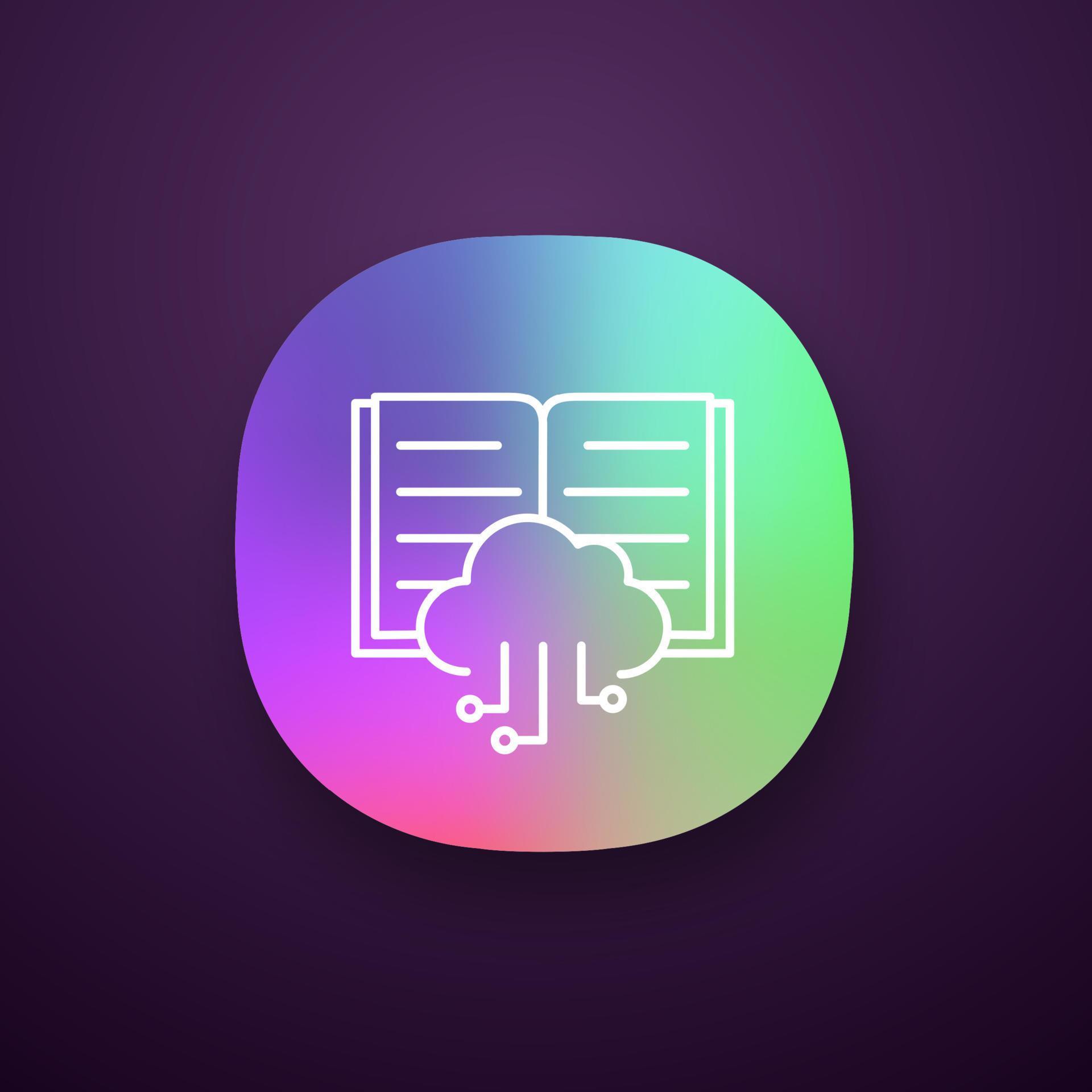 Big data app icon. UI UX user interface. Cloud computing. Machine learning. Data mining. Web or ...