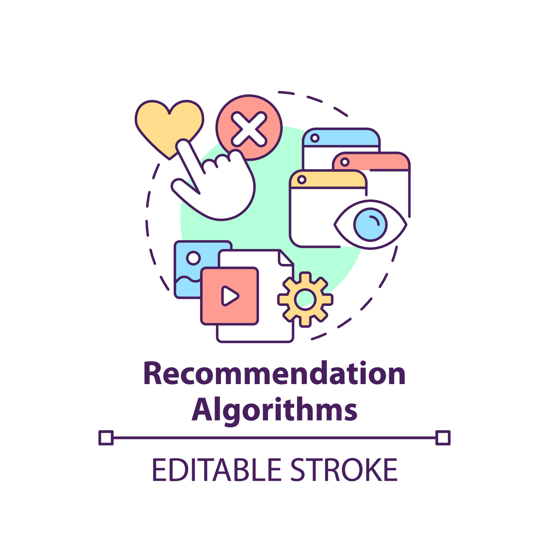 Recommendation Algorithms Concept Icon User Suggestions Use Of Machine Learning Abstract Idea