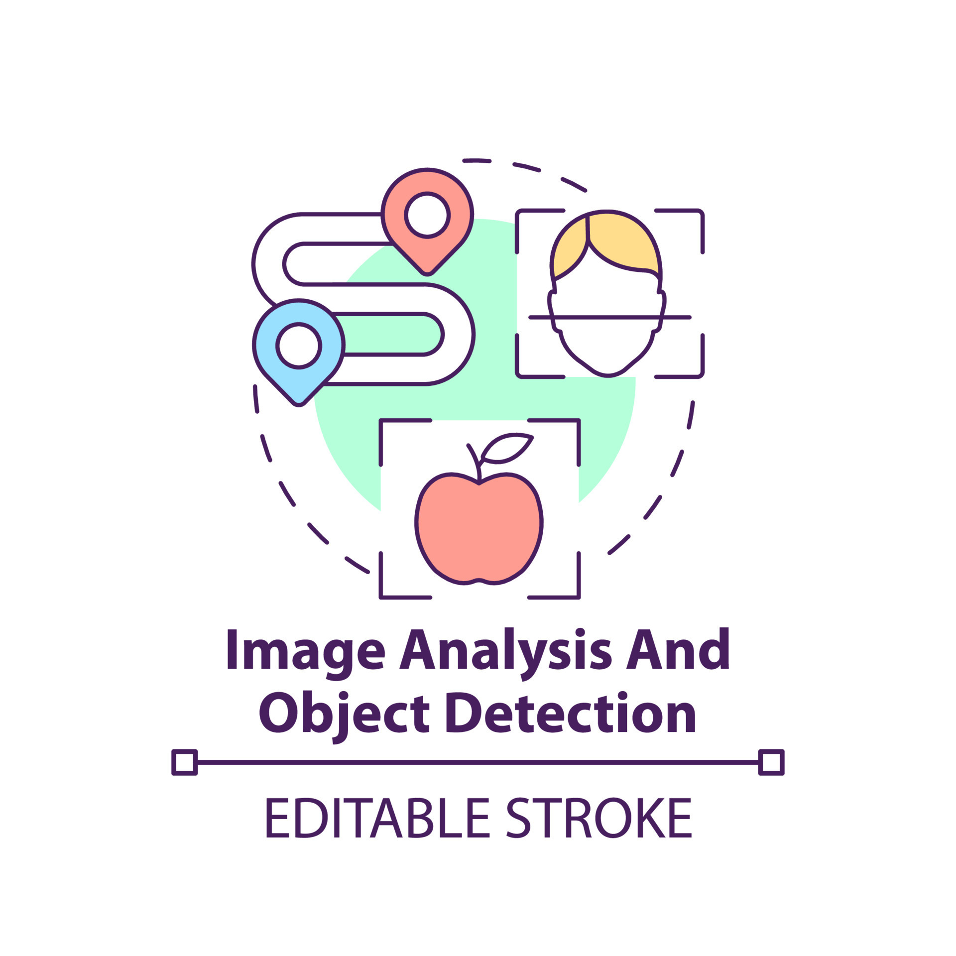 Image Analysis And Object Detection Concept Icon Use Of Machine Learning Abstract Idea Thin