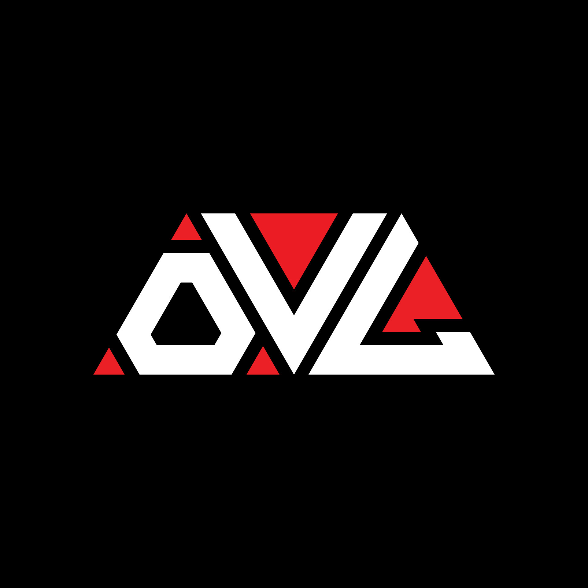 OVL triangle letter logo design with triangle shape. OVL triangle logo design monogram. OVL ...