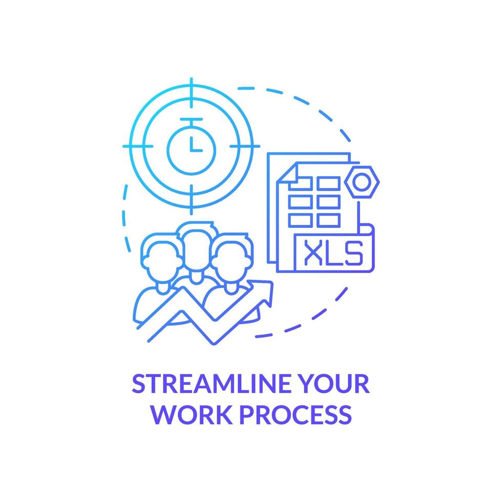 Streamline your work process blue gradient concept icon. Way to ... Streamline your work process blue gradient concept icon. Way to ...
