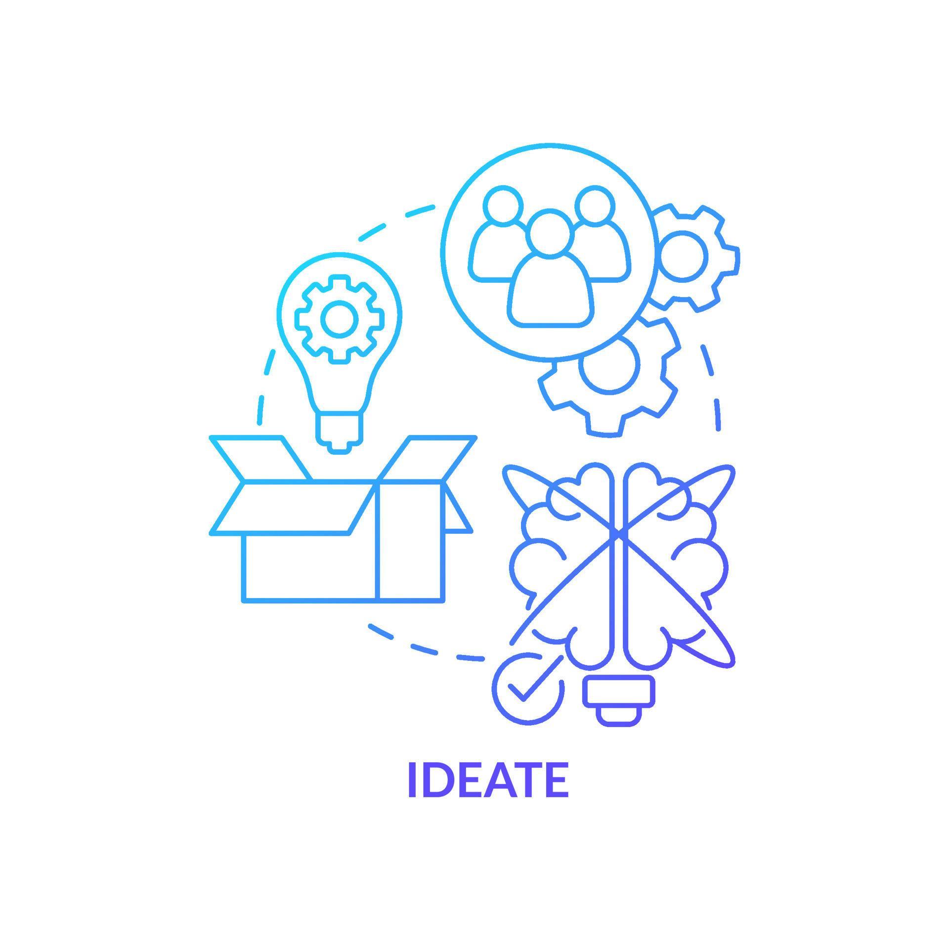 Ideate Blue Gradient Concept Icon Generate Creative Ideas For Growth