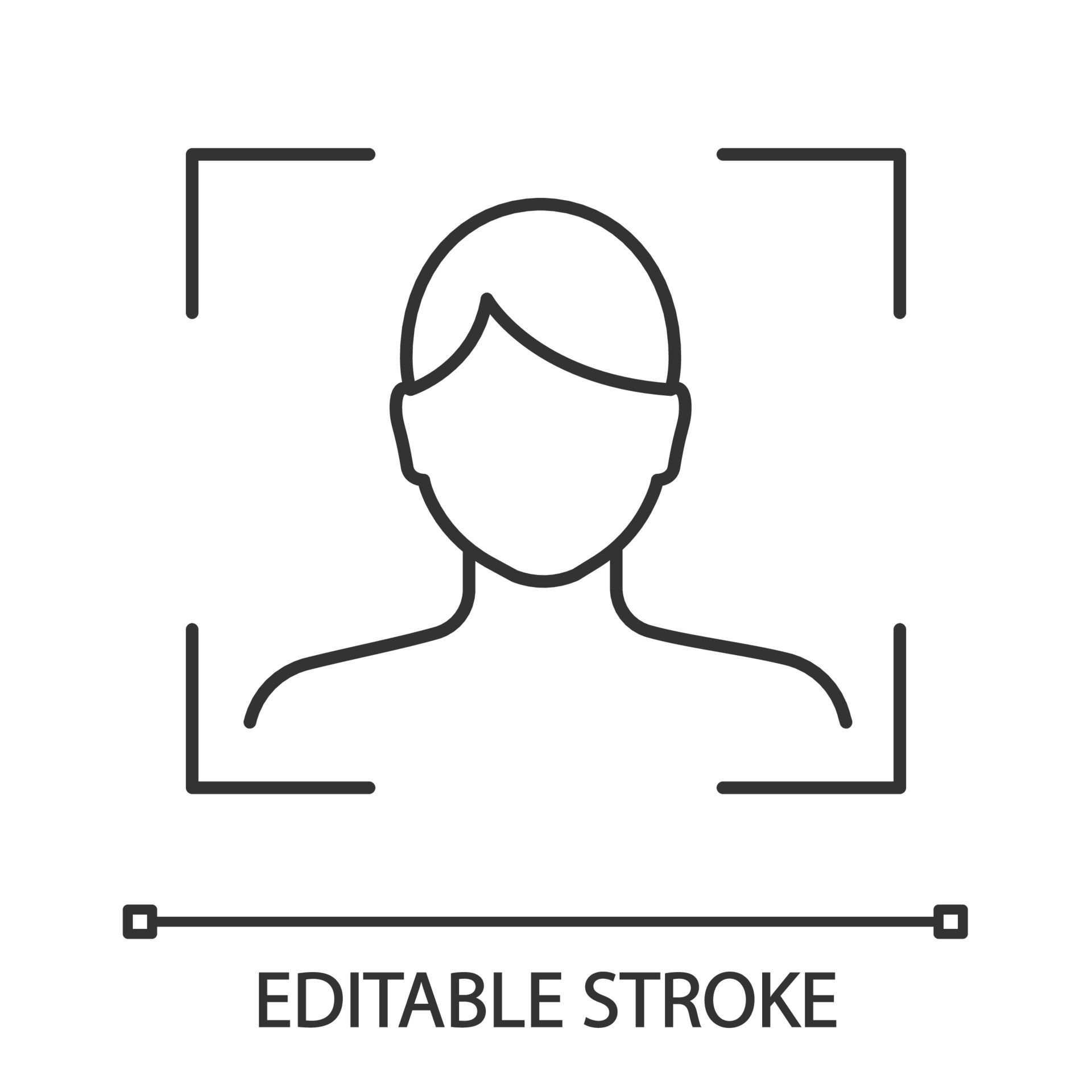 Facial Recognition Linear Icon Face Scan Thin Line Illustration Biometric Identification