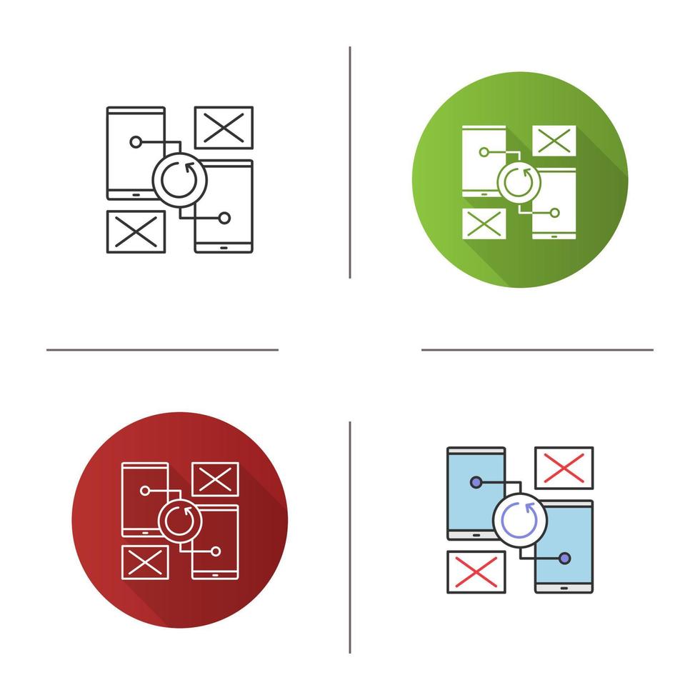 Smartphones Synchronization Error Icon Data Transfer No Signal Or Connection Error Flat