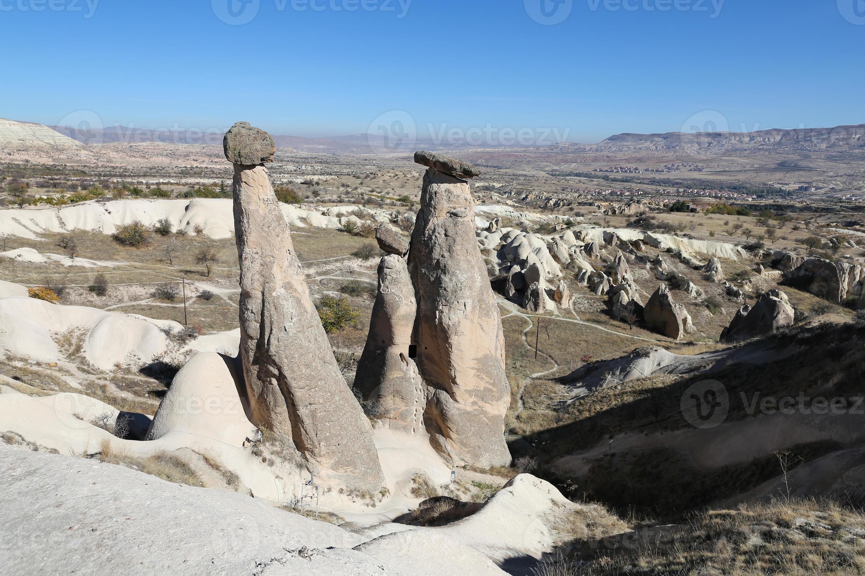 Three Beauties Fairy Chimneys in Urgup Town, Cappadocia, Nevsehir ...