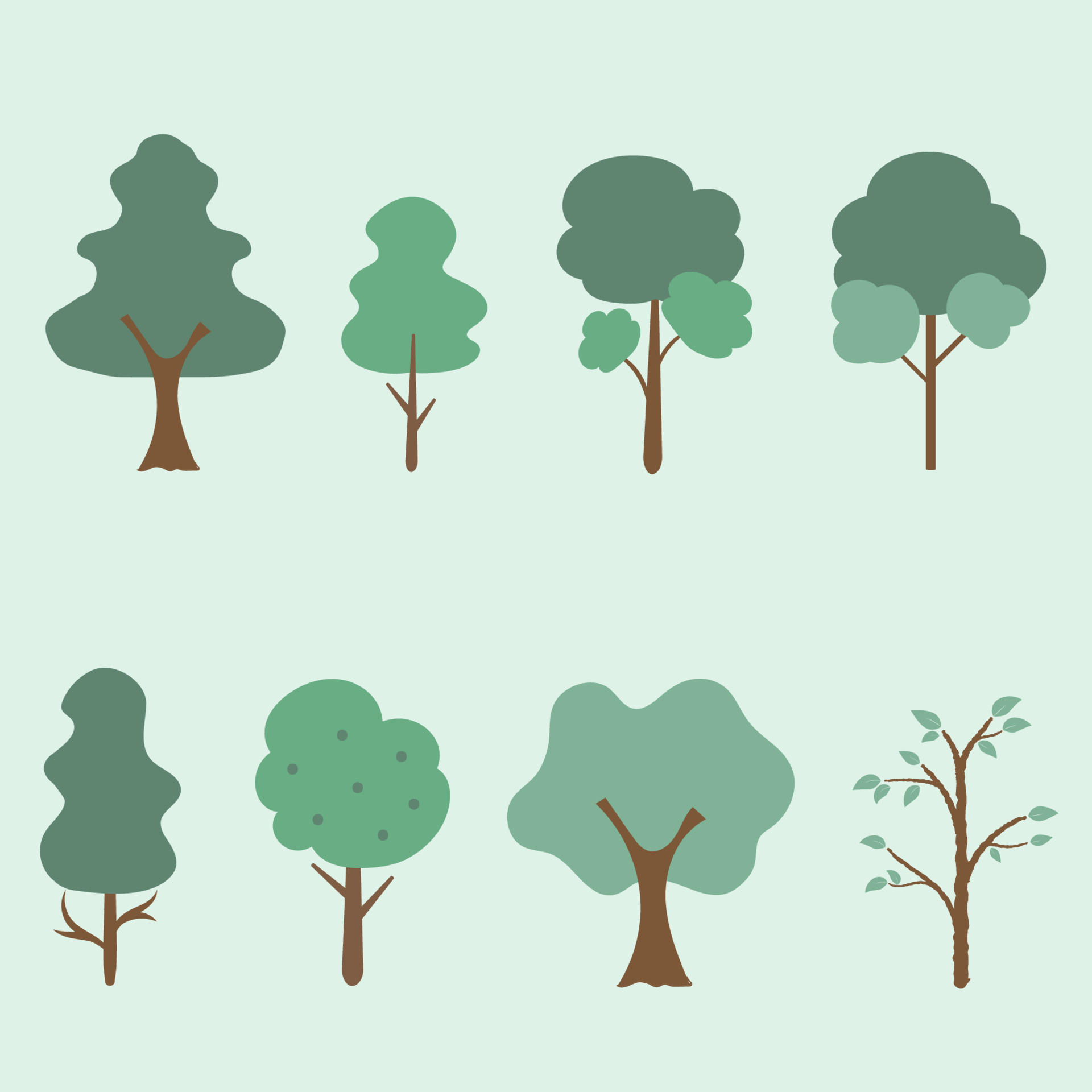 Tree plant illustration flat design 9386371 Vector Art at Vecteezy