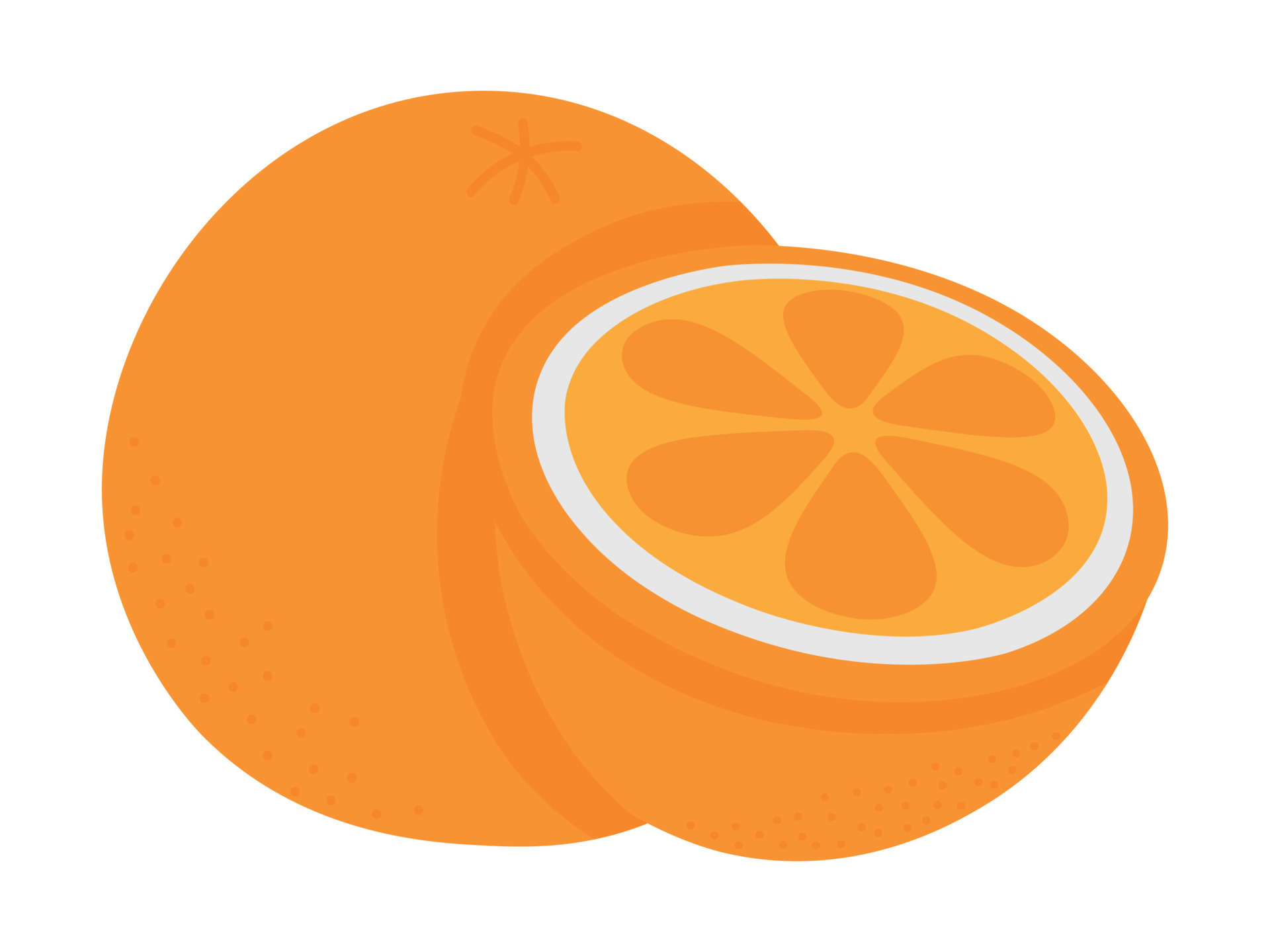 Simple vector orange. Flat doodle clipart. All objects are repainted ...