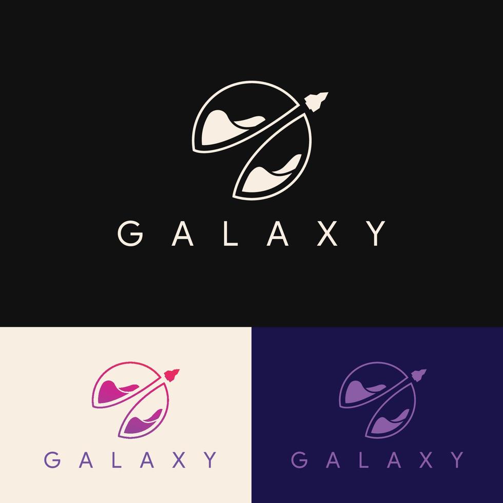 minimalist simple planet with rocket logo design 9387614 Vector Art at ...