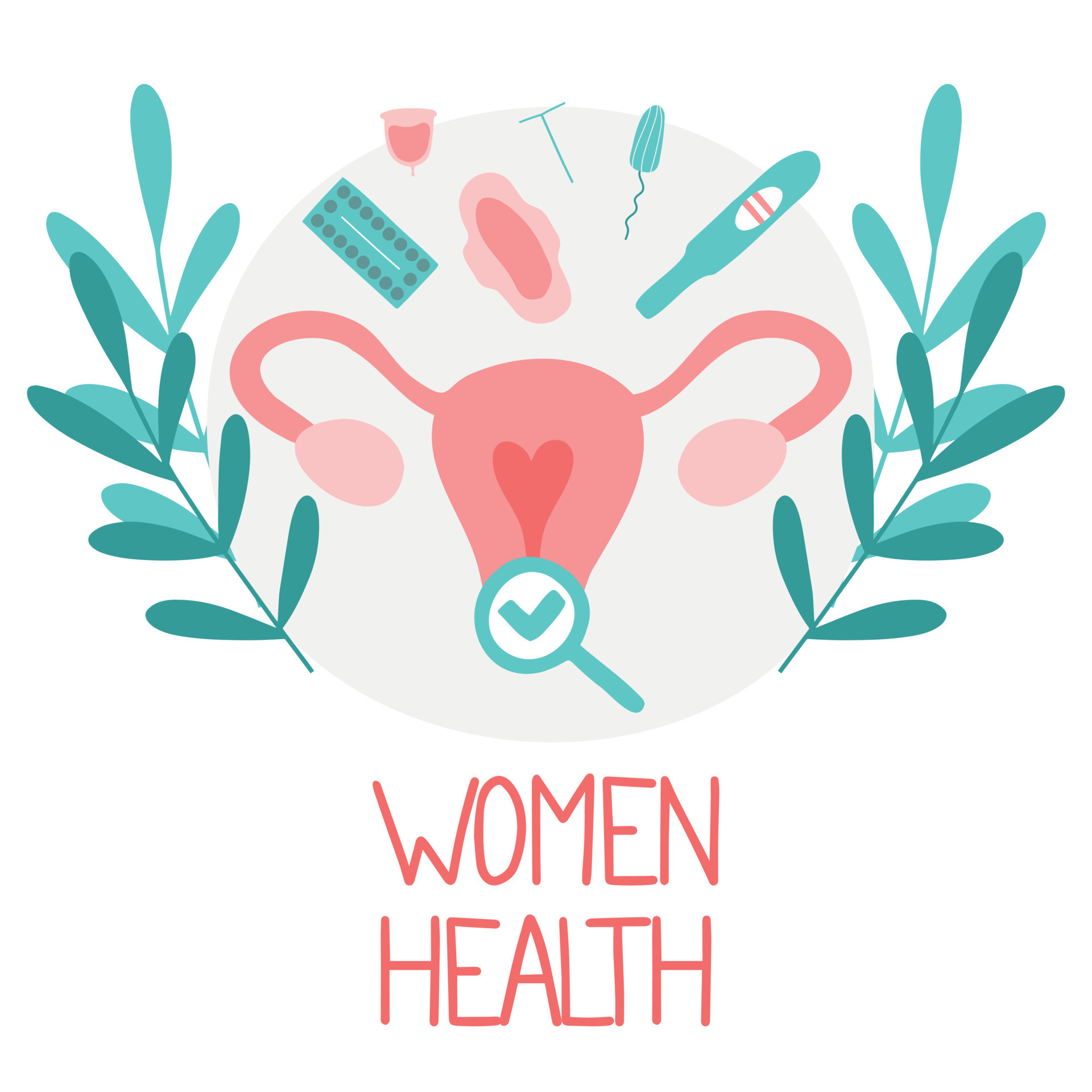Gynecology And Female Health Concept Check Up Ovary And Womb Colorful