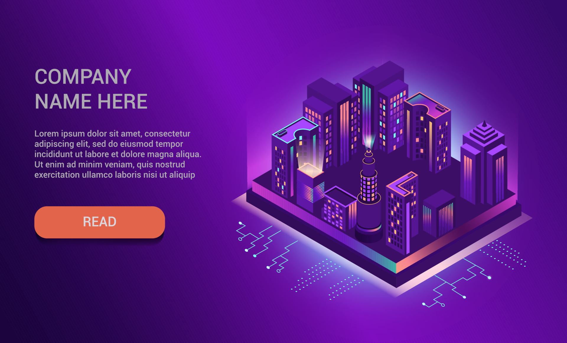 Background for the website. Futuristic smart night city. Residential ...