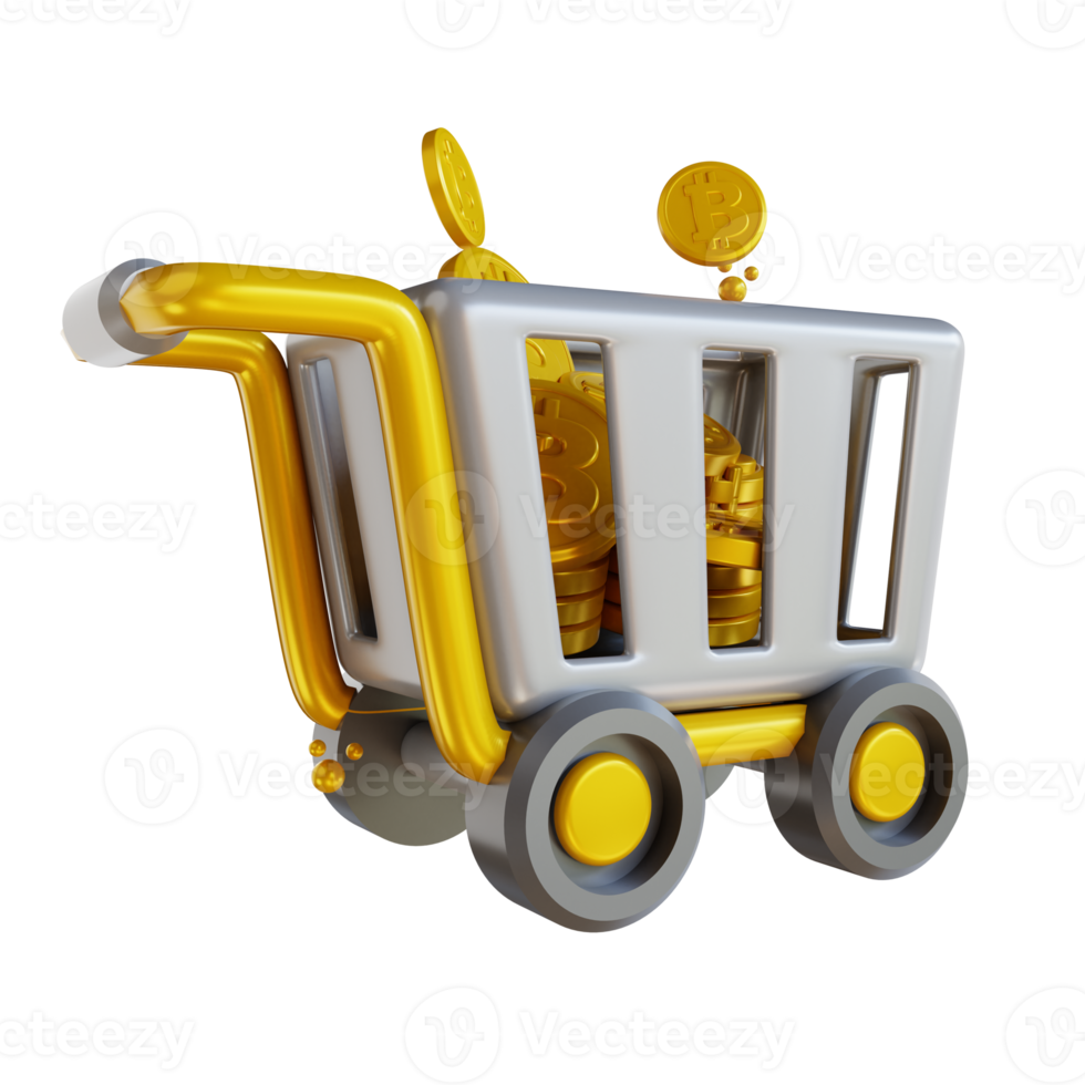 3D illustration bitcoin push cart 9394591 PNG 3D illustration bitcoin push cart 9394591 PNG