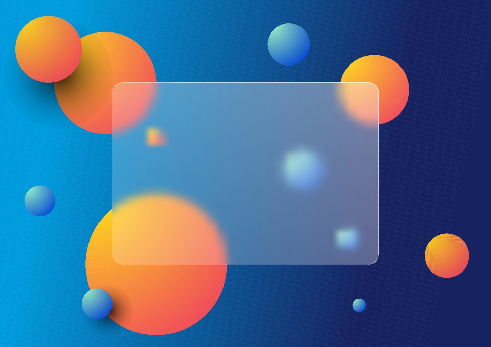 Glassmorphism concept with 3d geometric shapes. Illustration on blurred ...