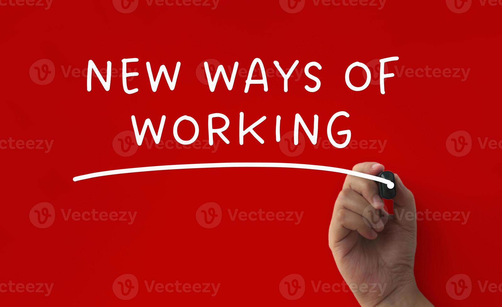 New ways of working text on red cover background. 9395279 Stock Photo at Vecteezy