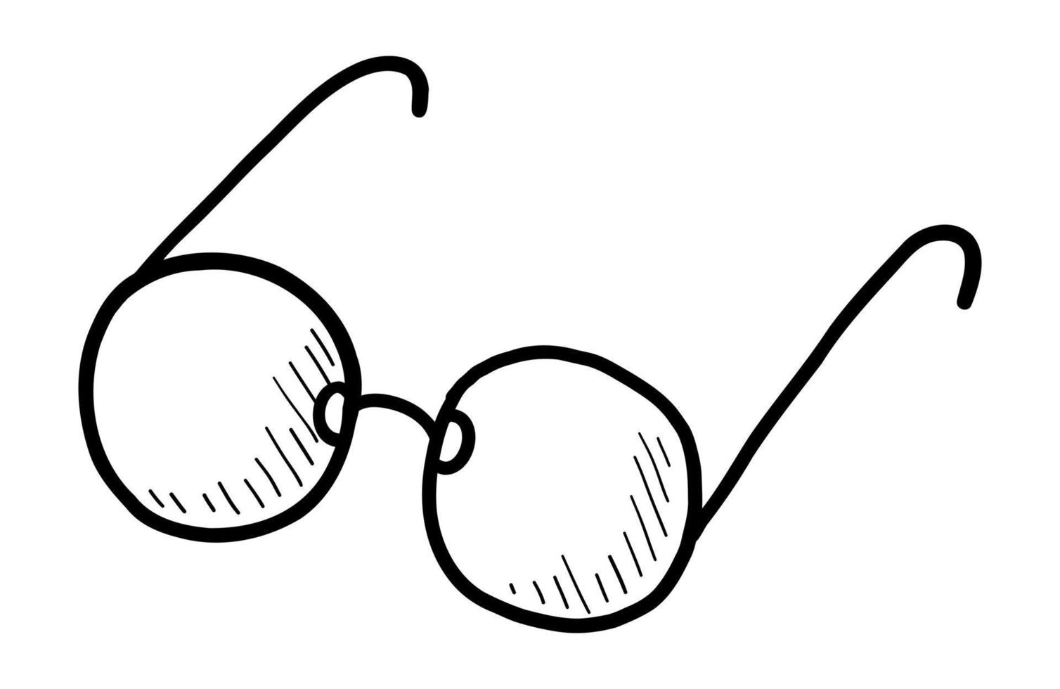 Vector Reading Glasses Isolated On A White Background Doodle Drawing By Hand 9395991 Vector Art
