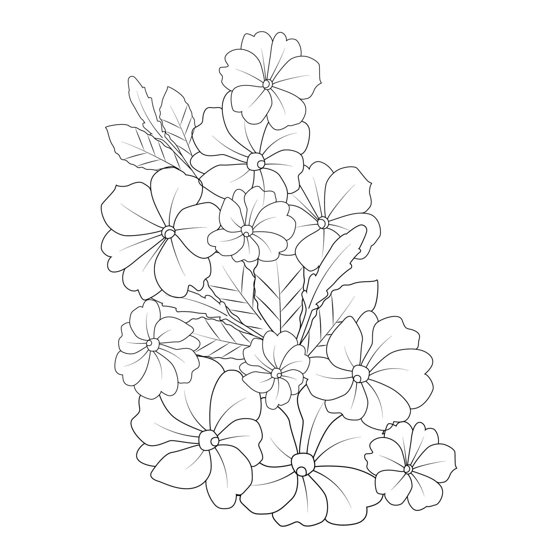Flower Leaves Coloring Pages