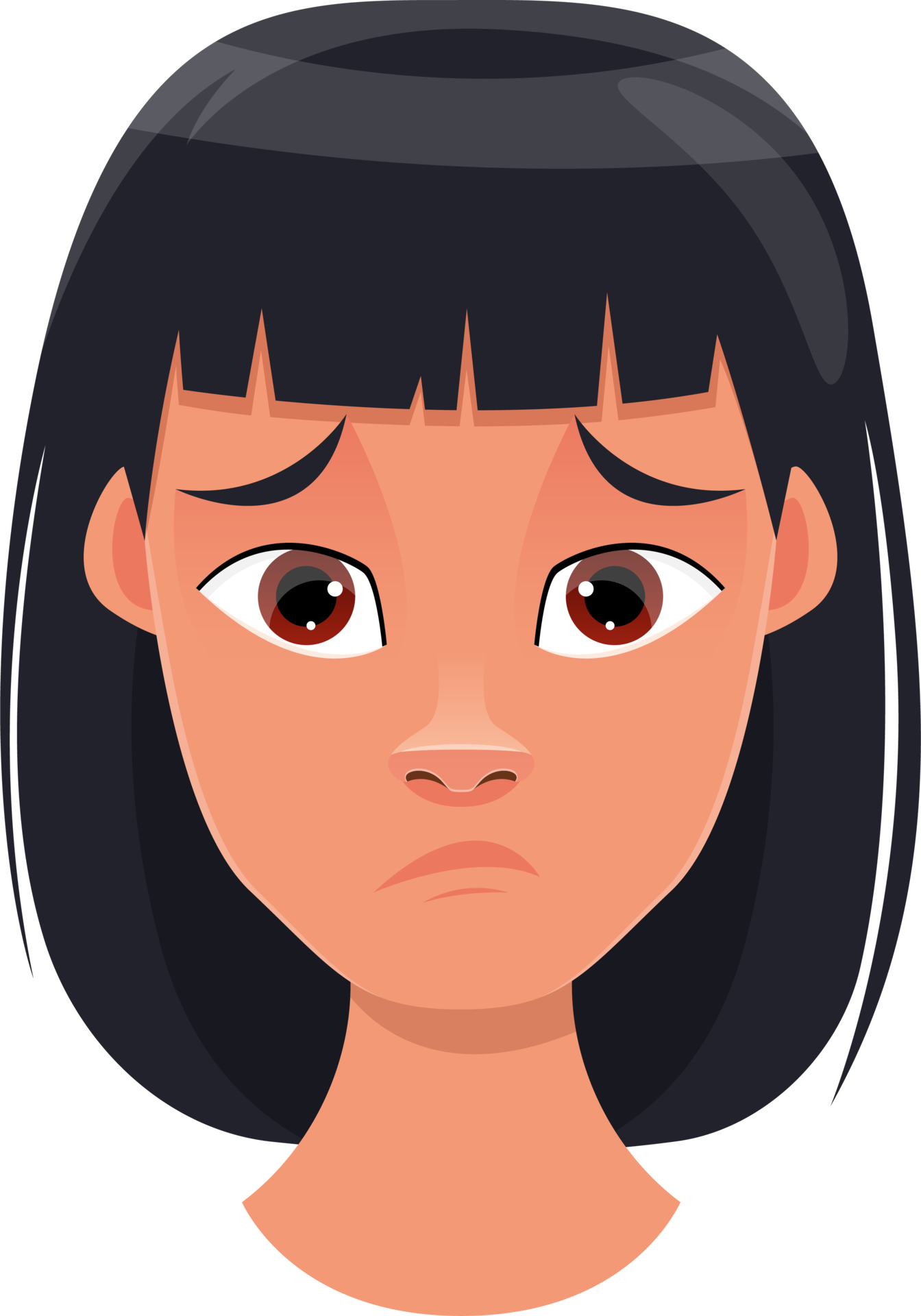 Woman Face Expression Clipart Design Illustration 9400818 Png