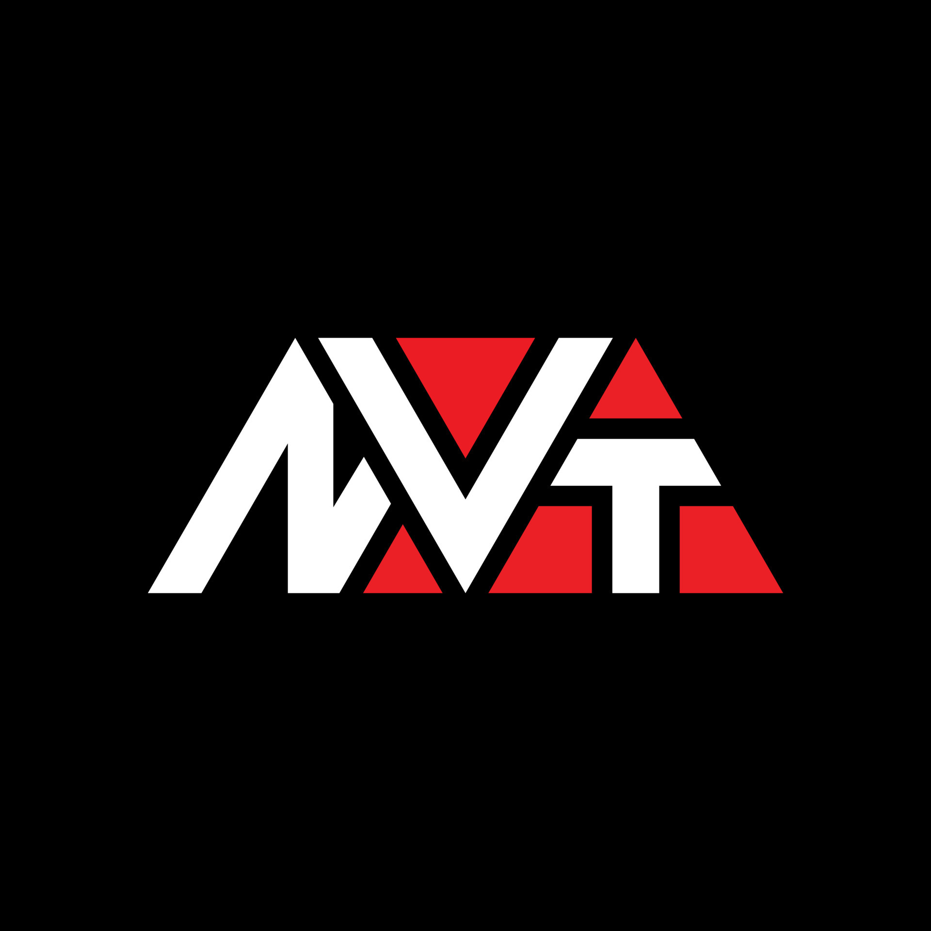 Diseño de logotipo de letra triangular nvt con forma de triángulo. monograma de diseño de ...