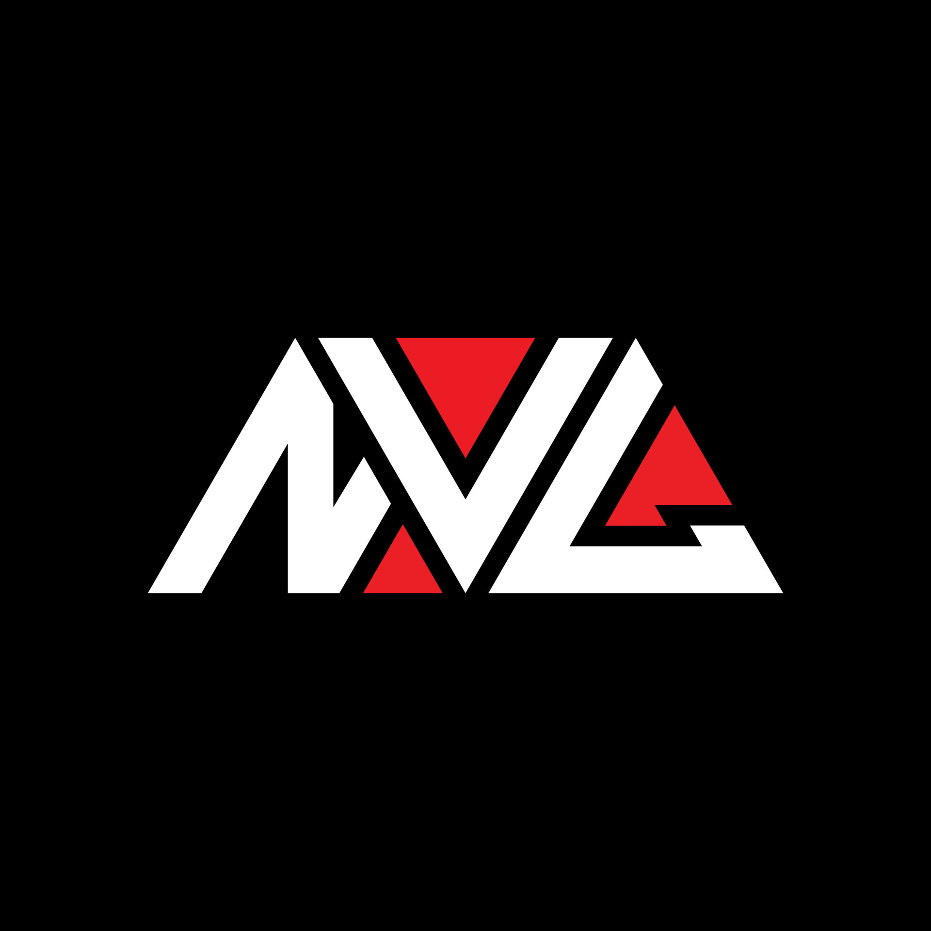 Diseño de logotipo de letra triangular nvl con forma de triángulo. monograma de diseño de ...