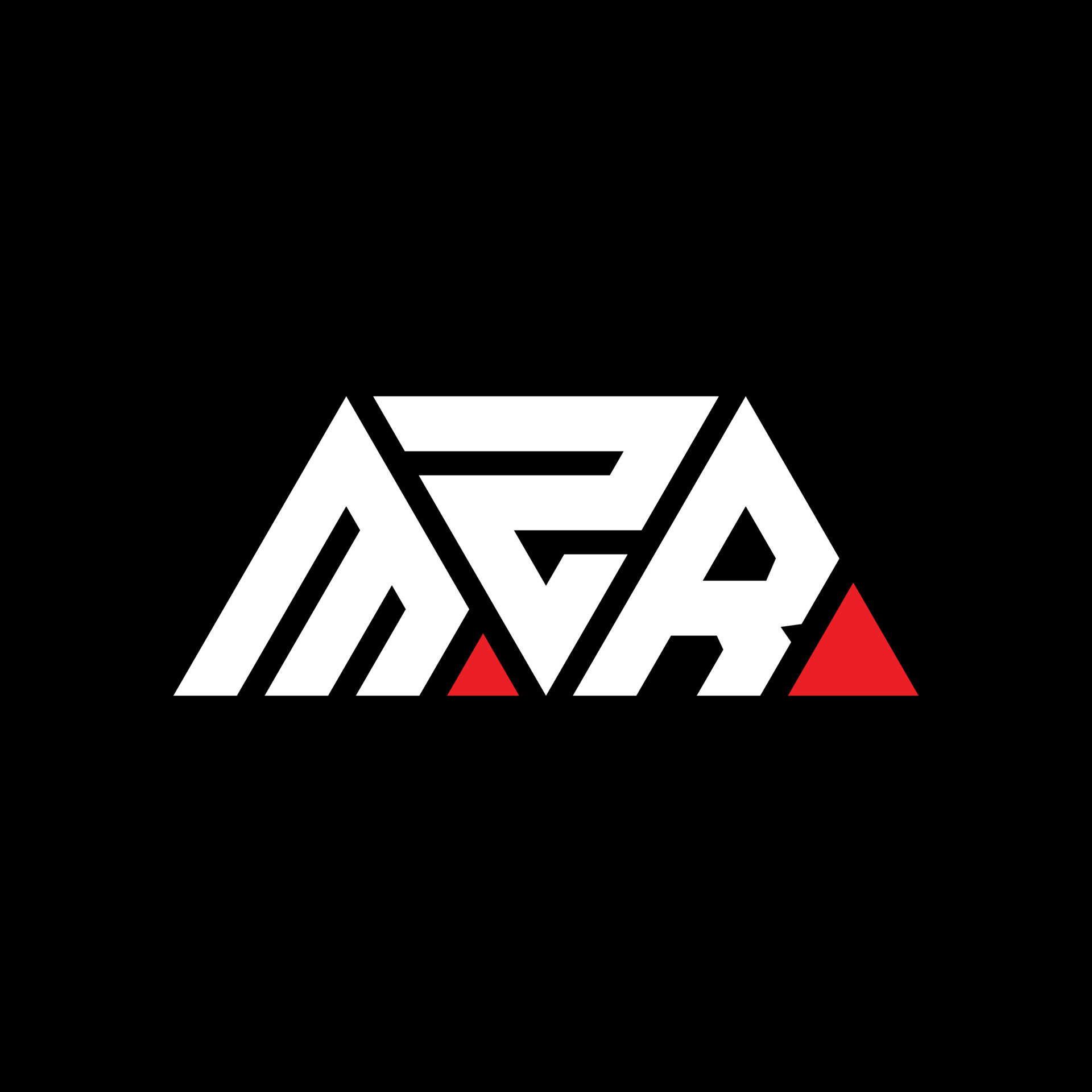 MZR triangle letter logo design with triangle shape. MZR triangle logo ...