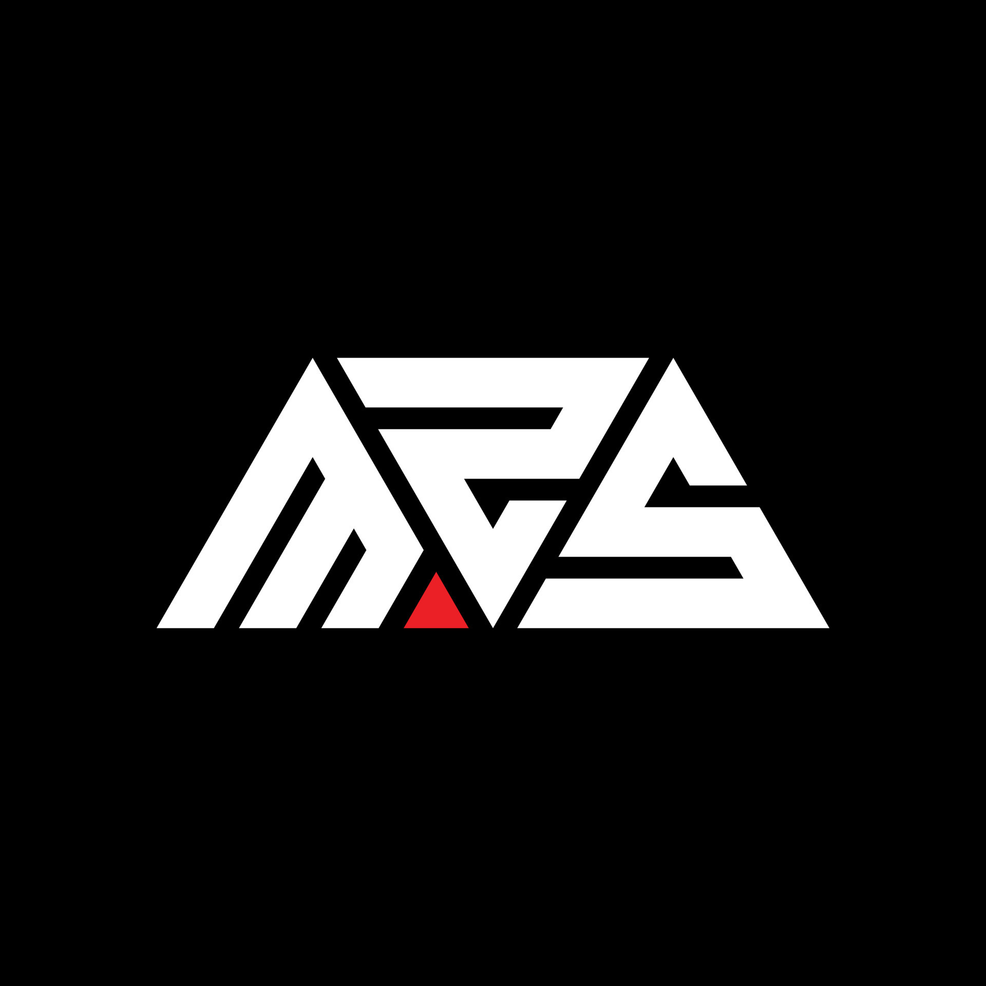 MZS triangle letter logo design with triangle shape. MZS triangle logo design monogram. MZS ...