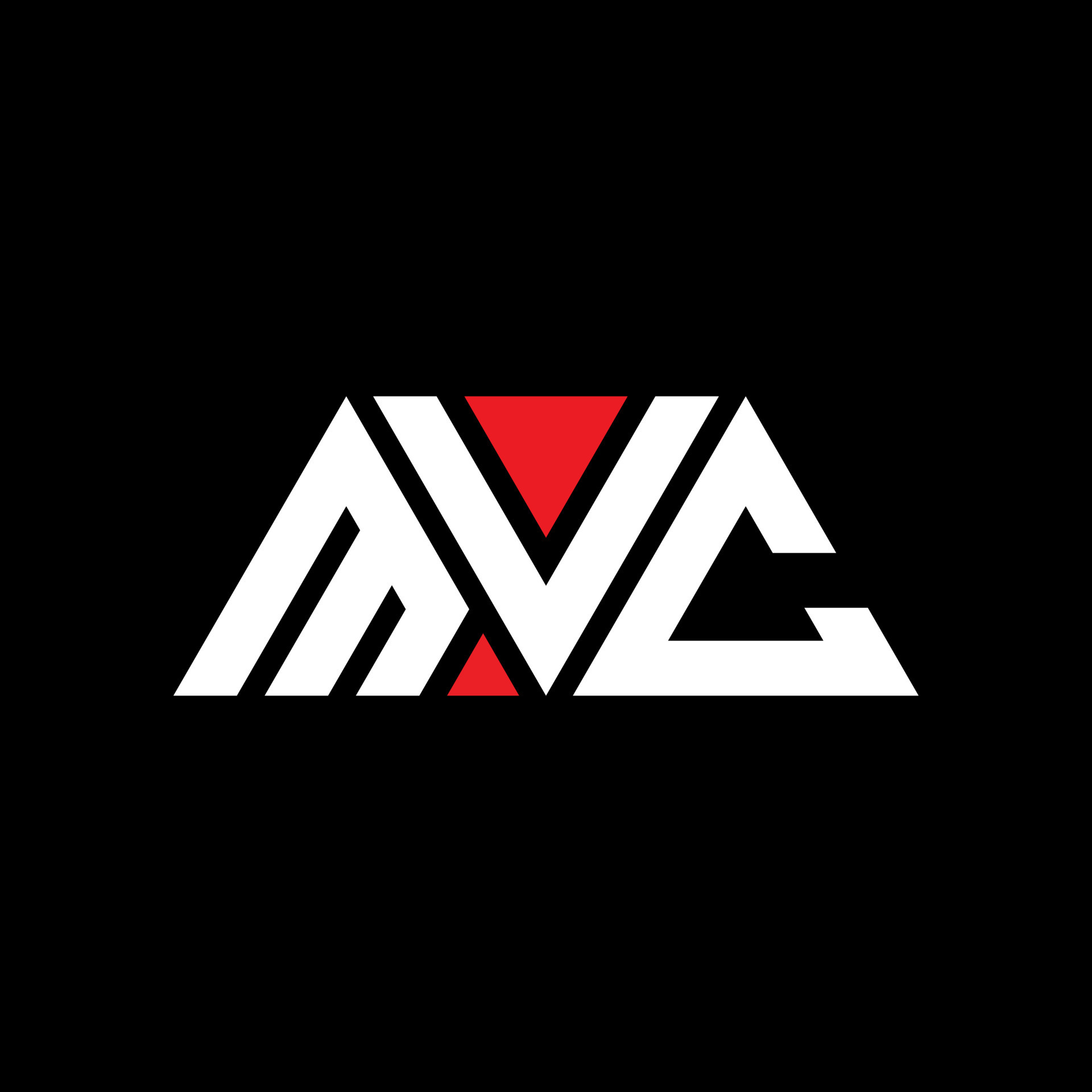 MVC triangle letter logo design with triangle shape. MVC triangle logo design monogram. MVC ...